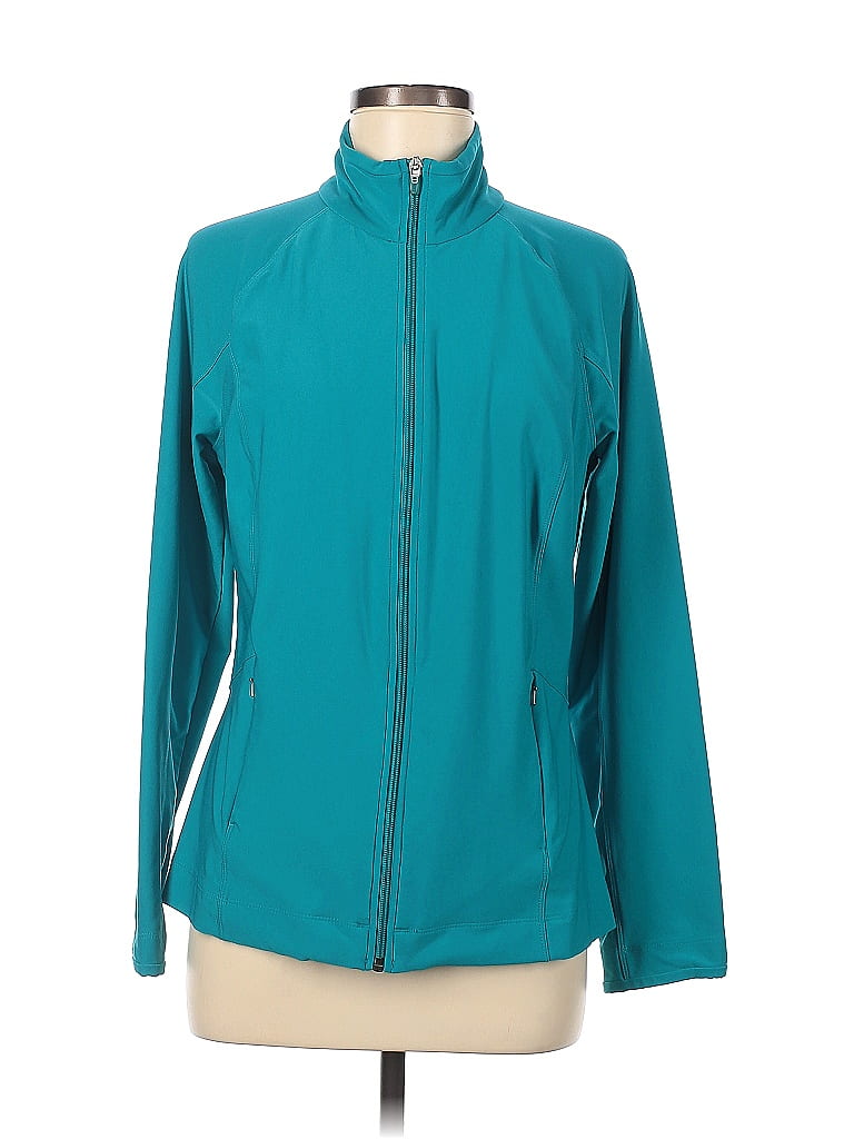 lucy Color Block Solid Teal Track Jacket Size M - 67% off | ThredUp
