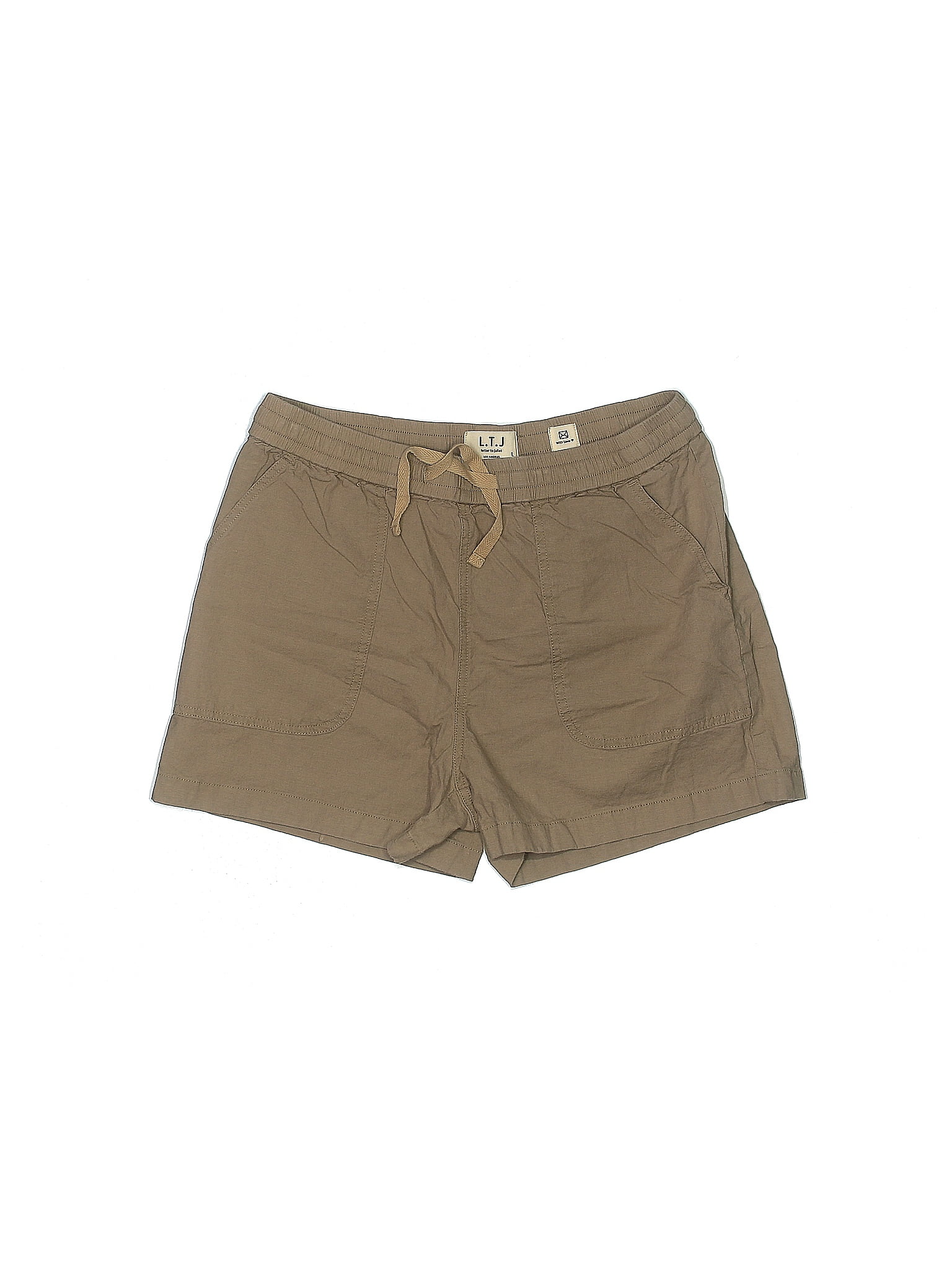L.T.J. Letters to Juliet Solid Green Tan Shorts Size L - 71% off | ThredUp