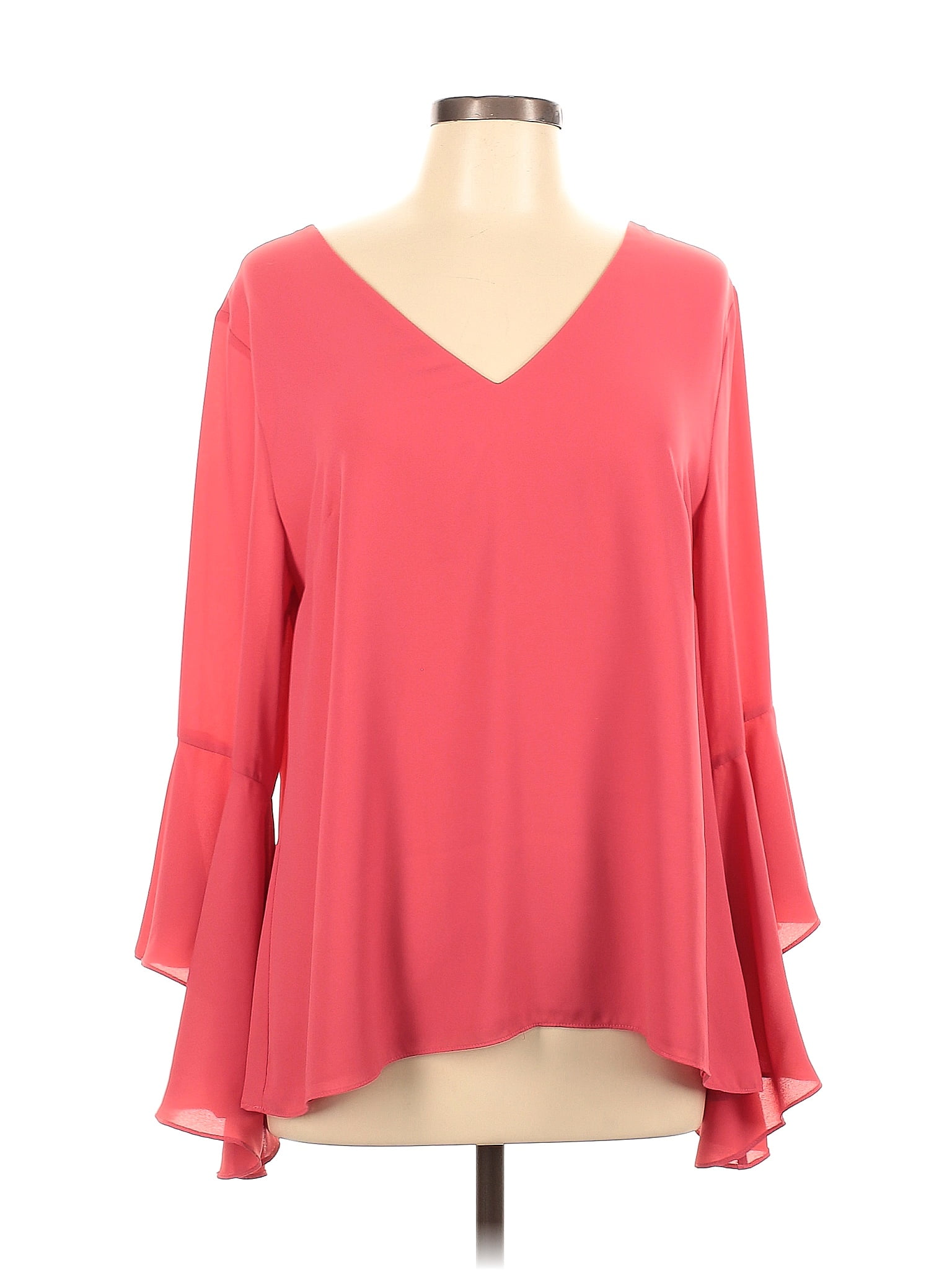 White House Black Market Solid Pink Long Sleeve Blouse Size ESTIMATE - 69% off | thredUP