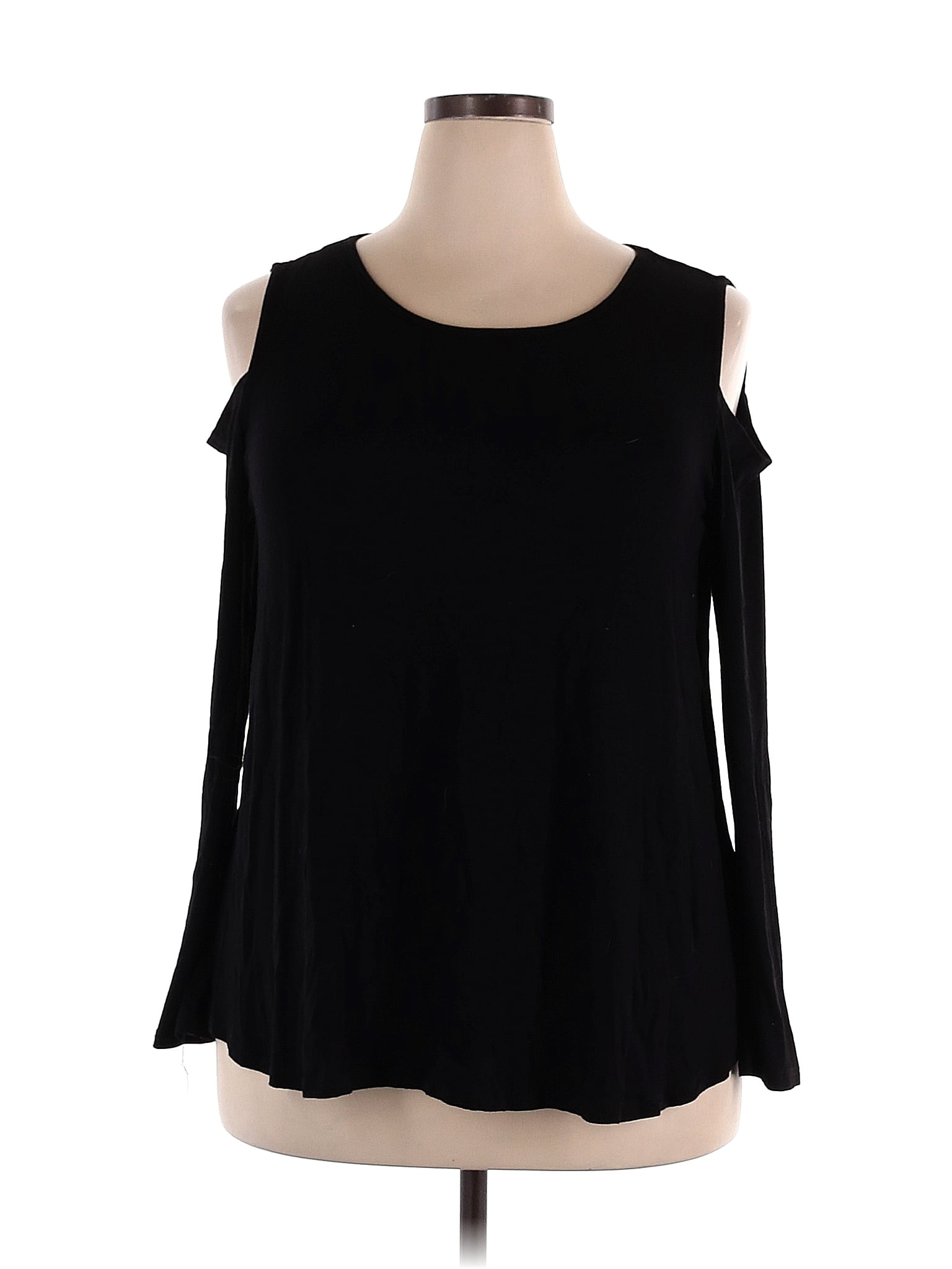 Elle Polka Dots Black Long Sleeve Blouse Size Xxl 40 Off Thredup