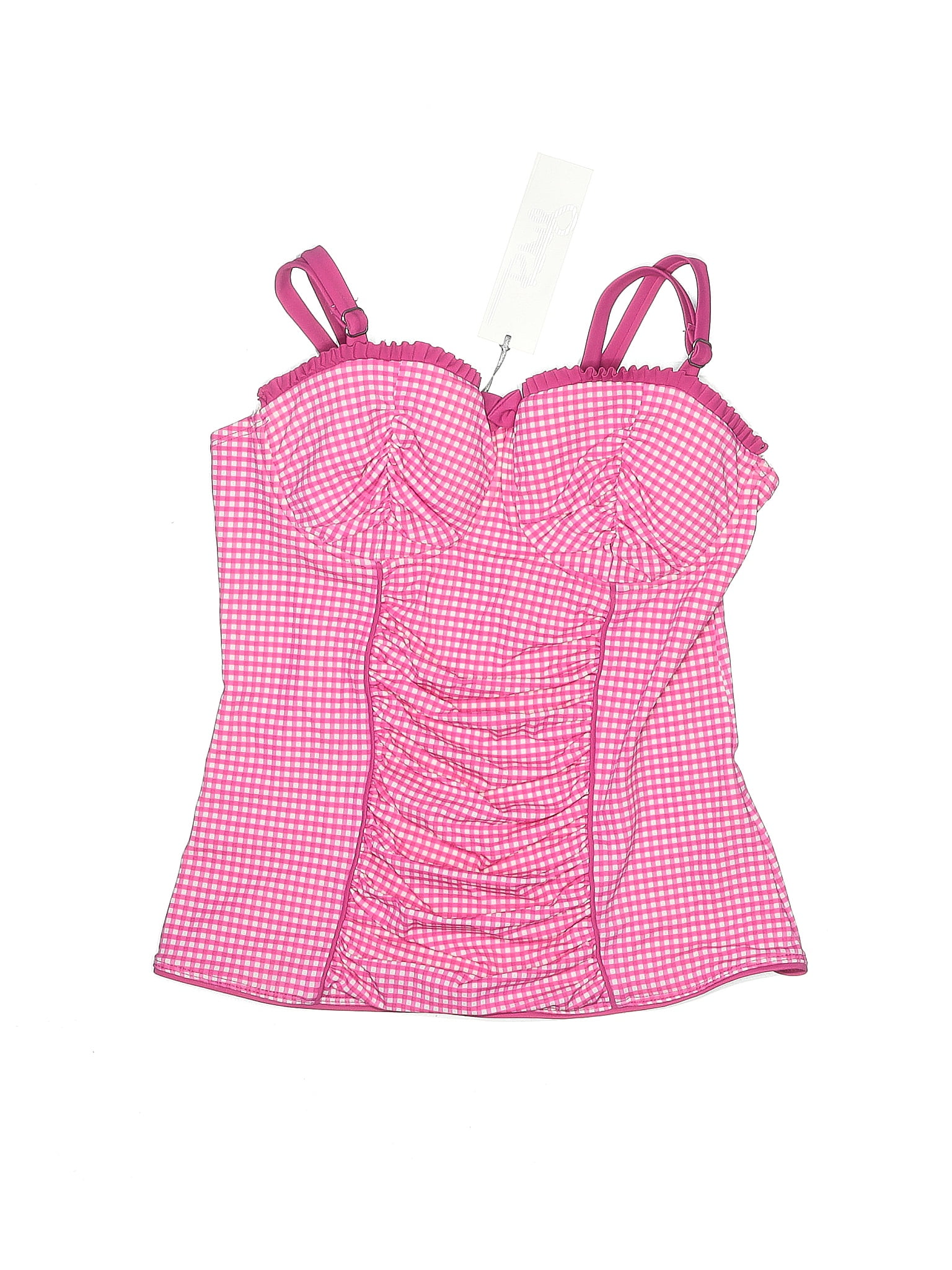 RMN Checkered-gingham Polka Dots Pink Swimsuit Top Size L - 20% off ...