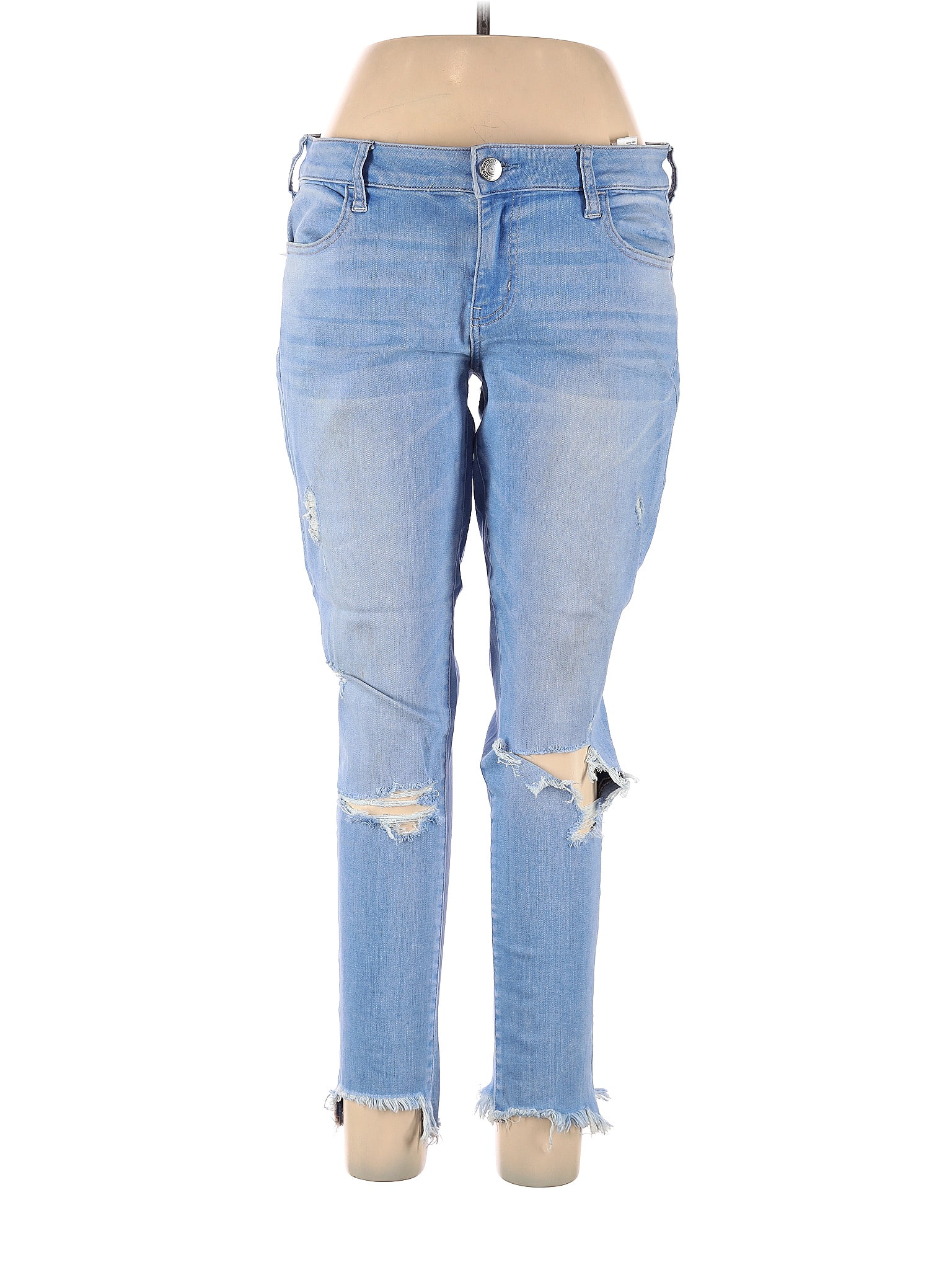 American Eagle Outfitters Solid Blue Jeans Size 16 - 45% off | thredUP