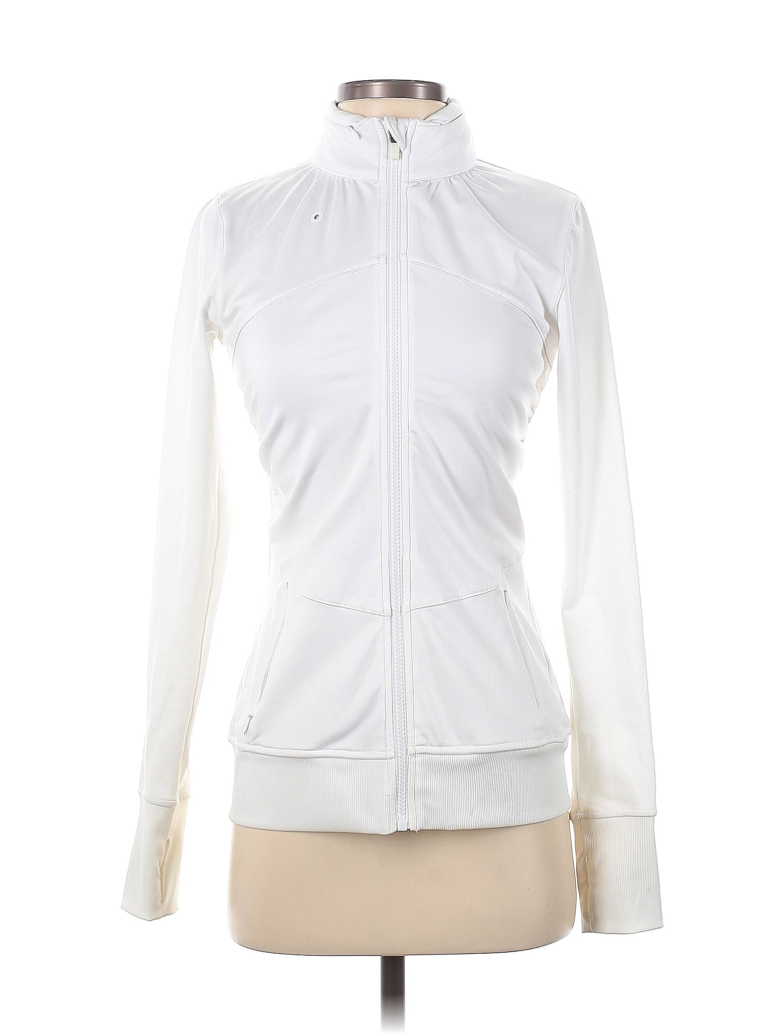 Fabletics Solid White Track Jacket Size XS - 55% off | ThredUp