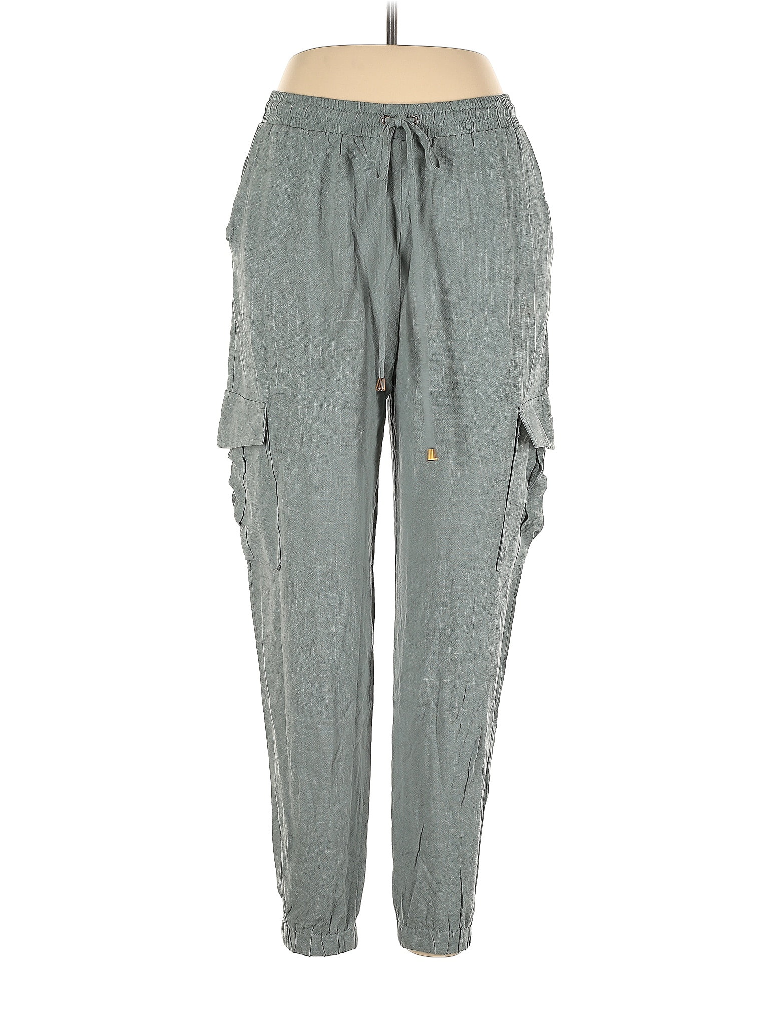 Allie Rose Solid Gray Cargo Pants Size L - 61% off | ThredUp