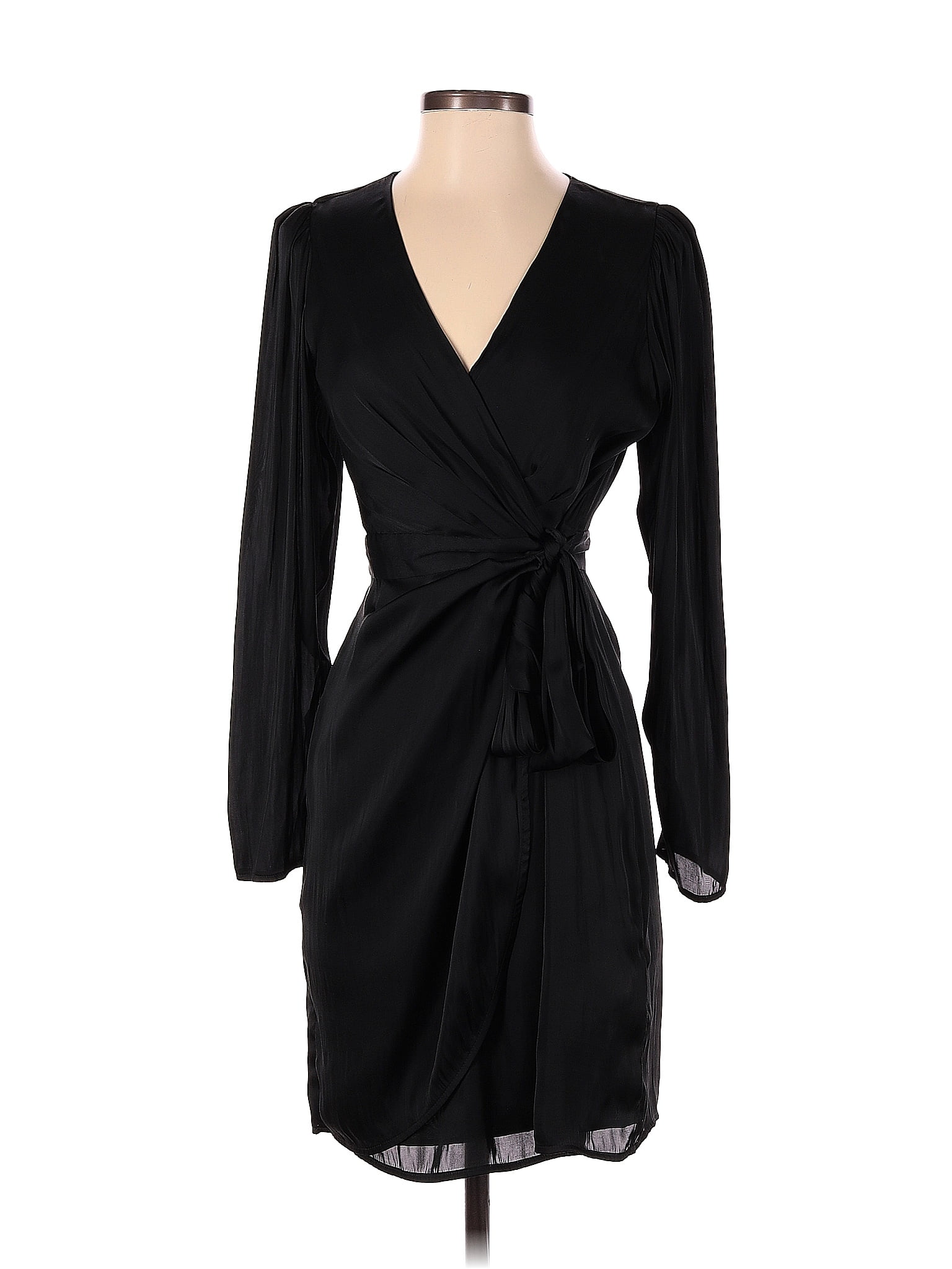 Banana Republic 100 Polyester Solid Black Cocktail Dress Size 4 71