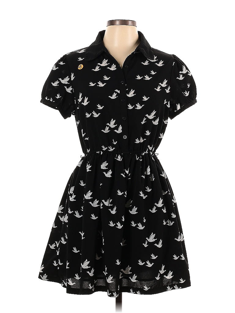 Forever 21 100 Polyester Floral Black Casual Dress Size L 33 Off