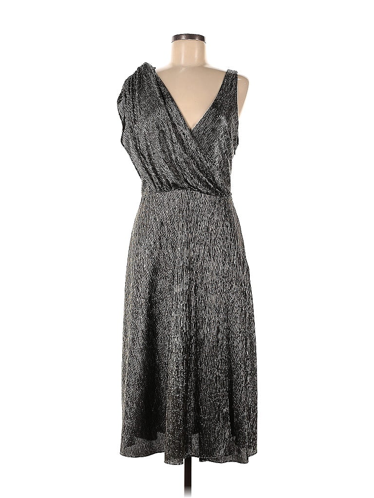 Alice Olivia 100 Polyester Metallic Silver Cocktail Dress Size 8