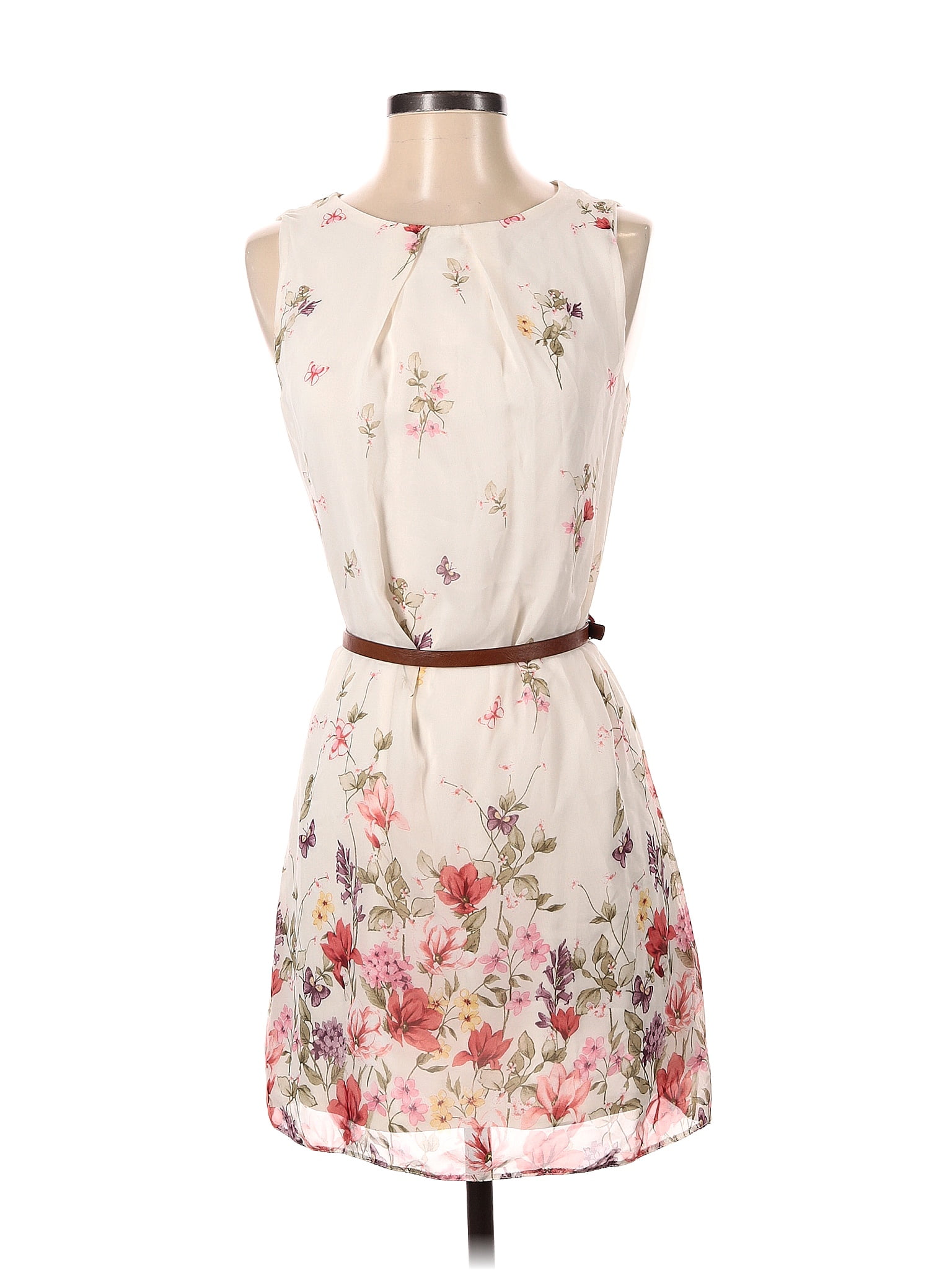 Primark 100% Polyester Floral Ivory Casual Dress Size 4 - 43% off | ThredUp