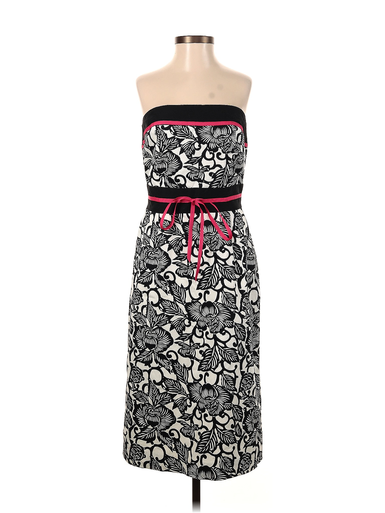 Jennifer Reale Design Color Block Floral Multi Color Black Casual Dress