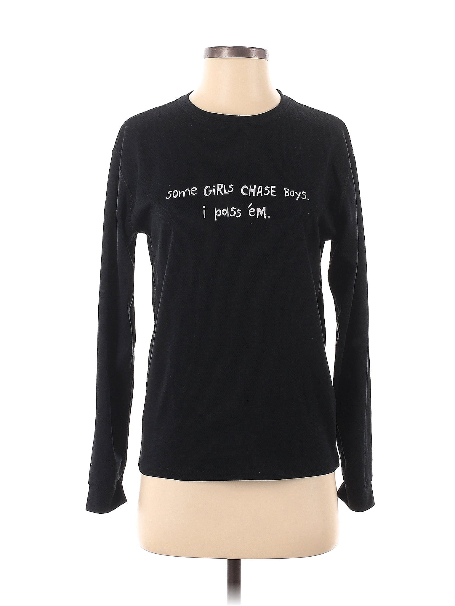 One More Mile Graphic Solid Black Long Sleeve T-Shirt Size M - 56% off ...