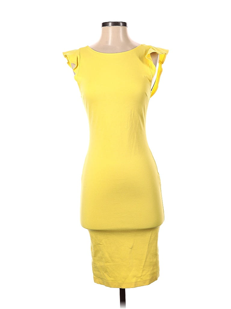 Fashion Nova Solid Yellow Cocktail Dress Size S 43 Off Thredup