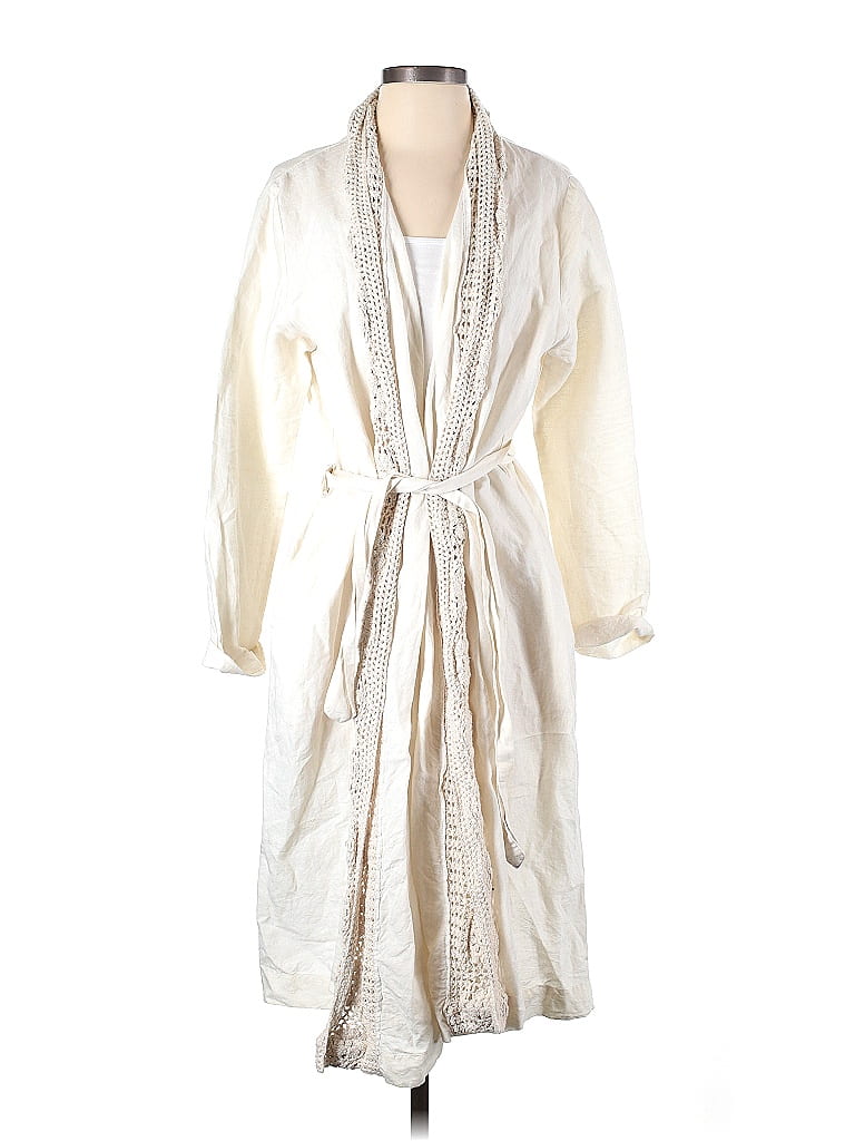 Les Ours Solid Ivory Kimono Size S - 74% off | ThredUp