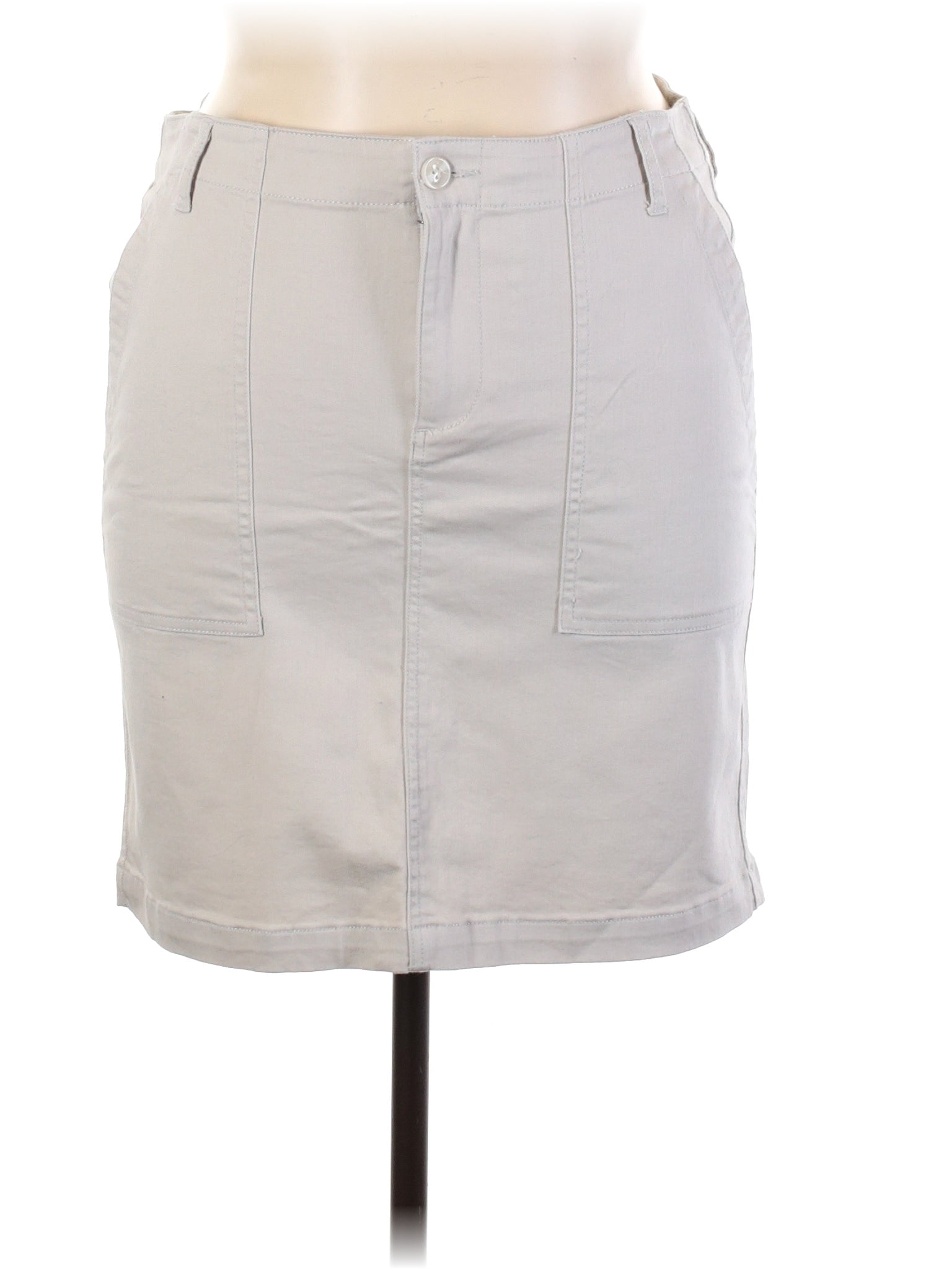 Liverpool Los Angeles Solid Gray Casual Skirt Size 14 73 Off Thredup