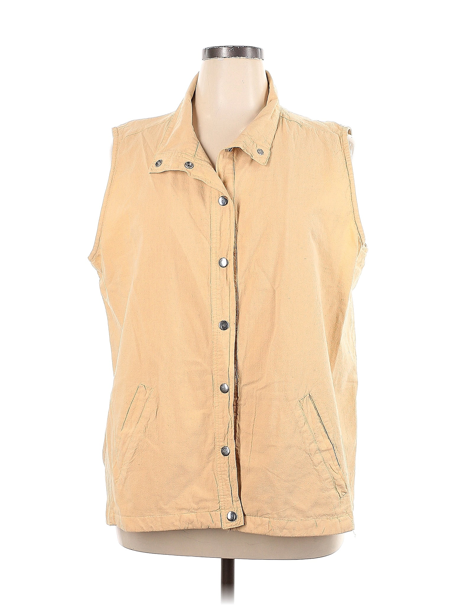Collections etc. 100% Cotton Solid Tan Vest Size XL - 48% off | ThredUp