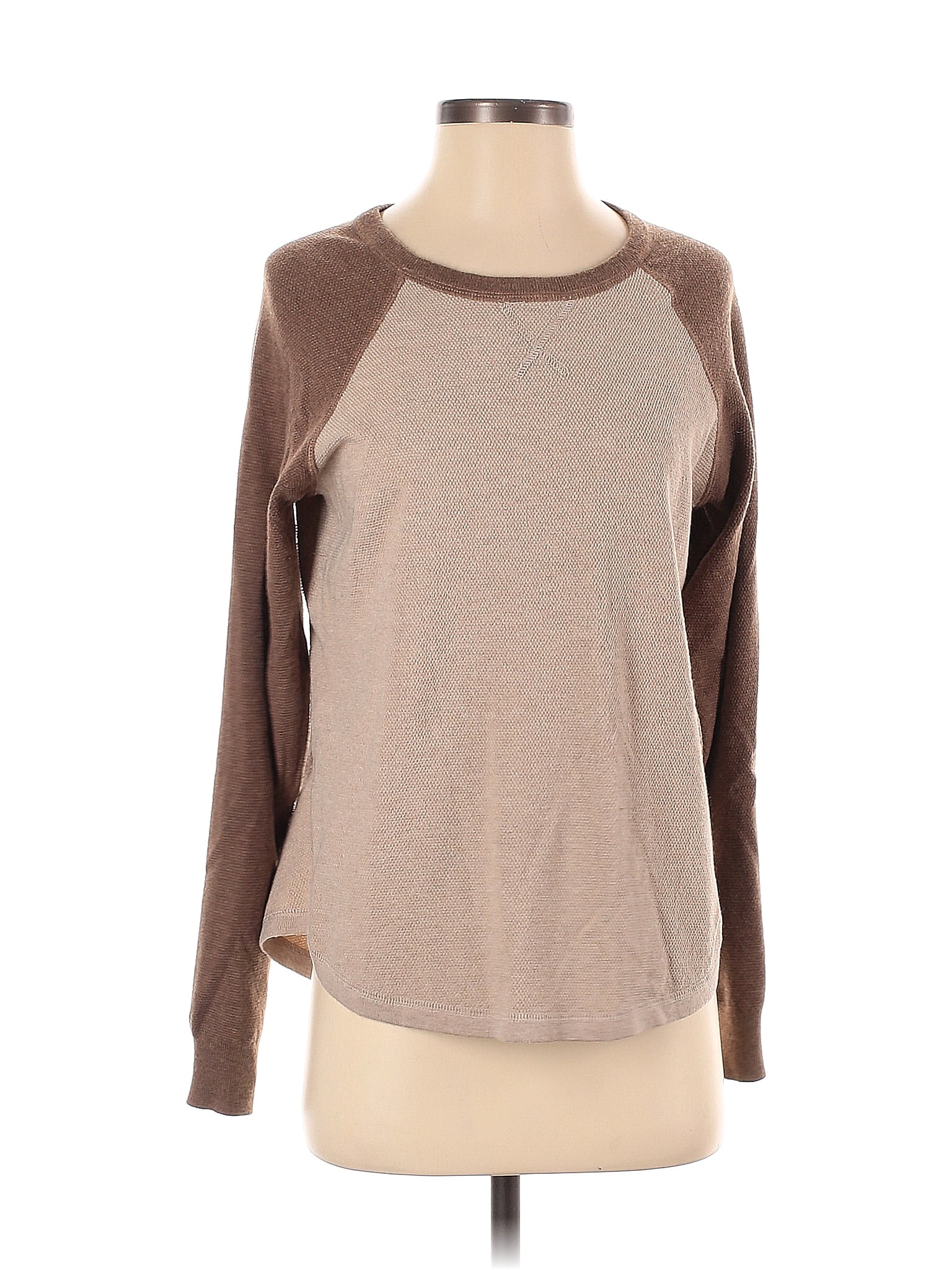 Thread & Supply Color Block Tan Brown Pullover Sweater Size S - 76% off | ThredUp