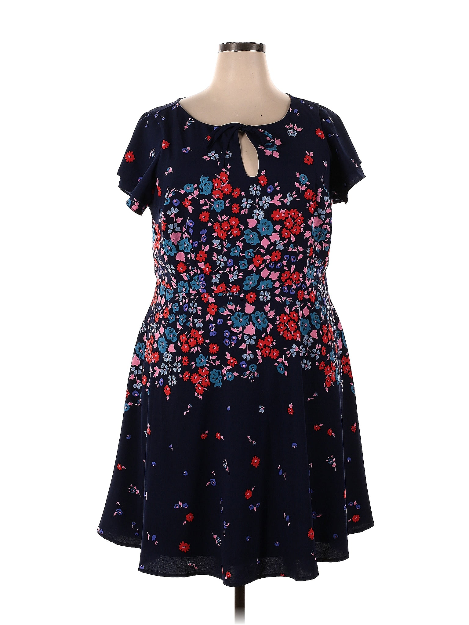 ModCloth Floral Blue Casual Dress Size 2X (Plus) - 64% off | ThredUp
