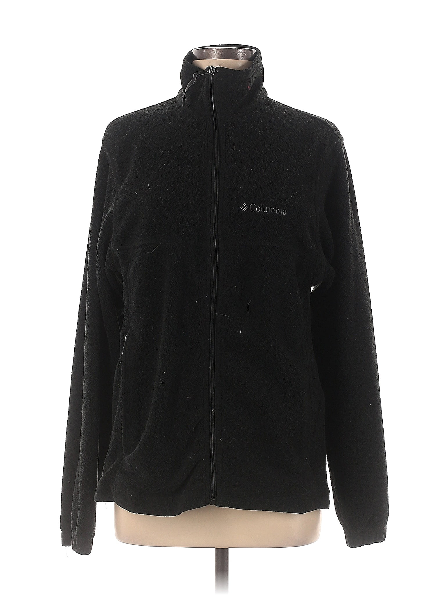 Columbia 100% Polyester Solid Black Fleece Size M - 69% off | ThredUp