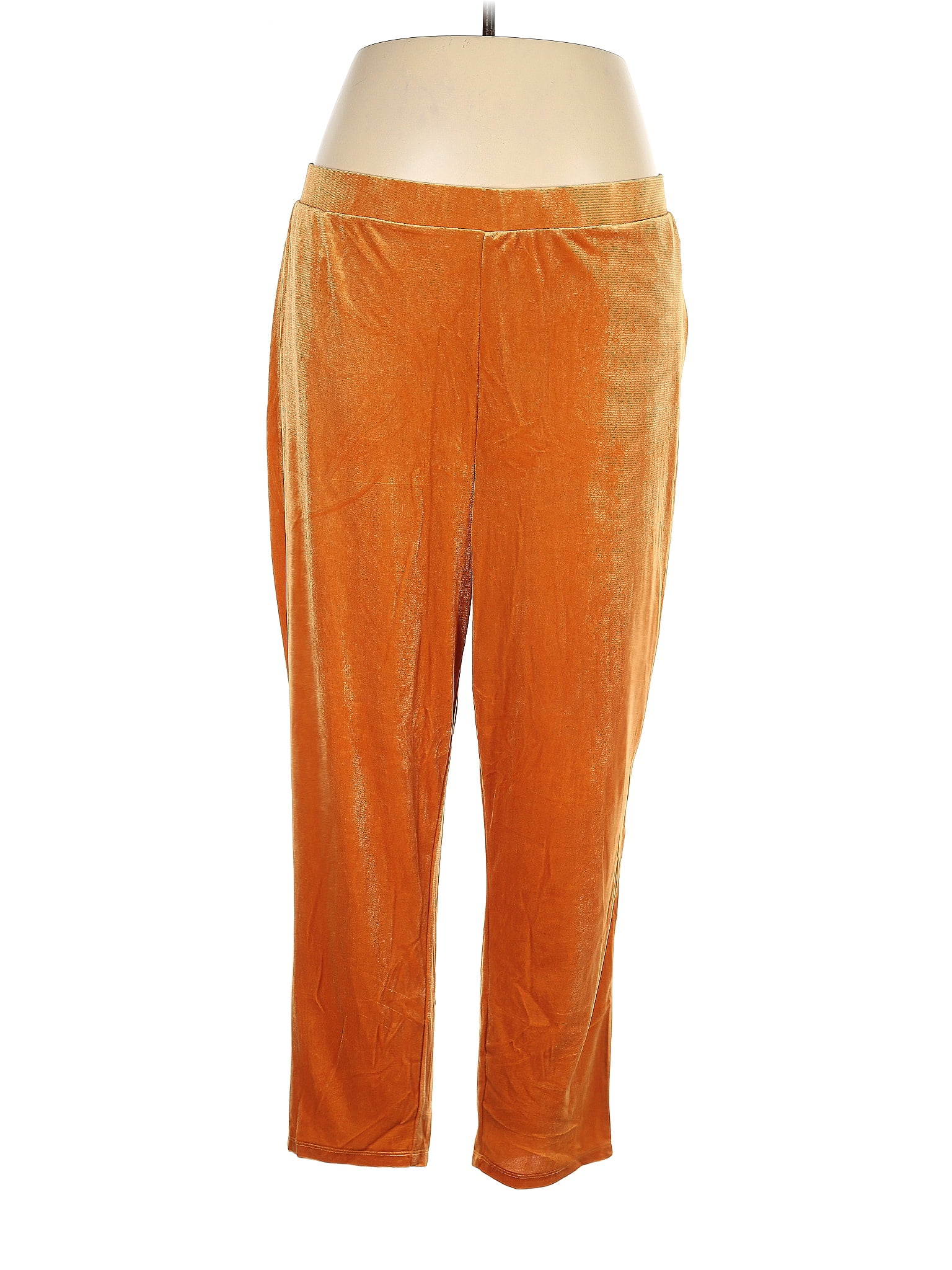 ASHRO Solid Orange Velour Pants Size 1X (Plus) - 52% off | ThredUp
