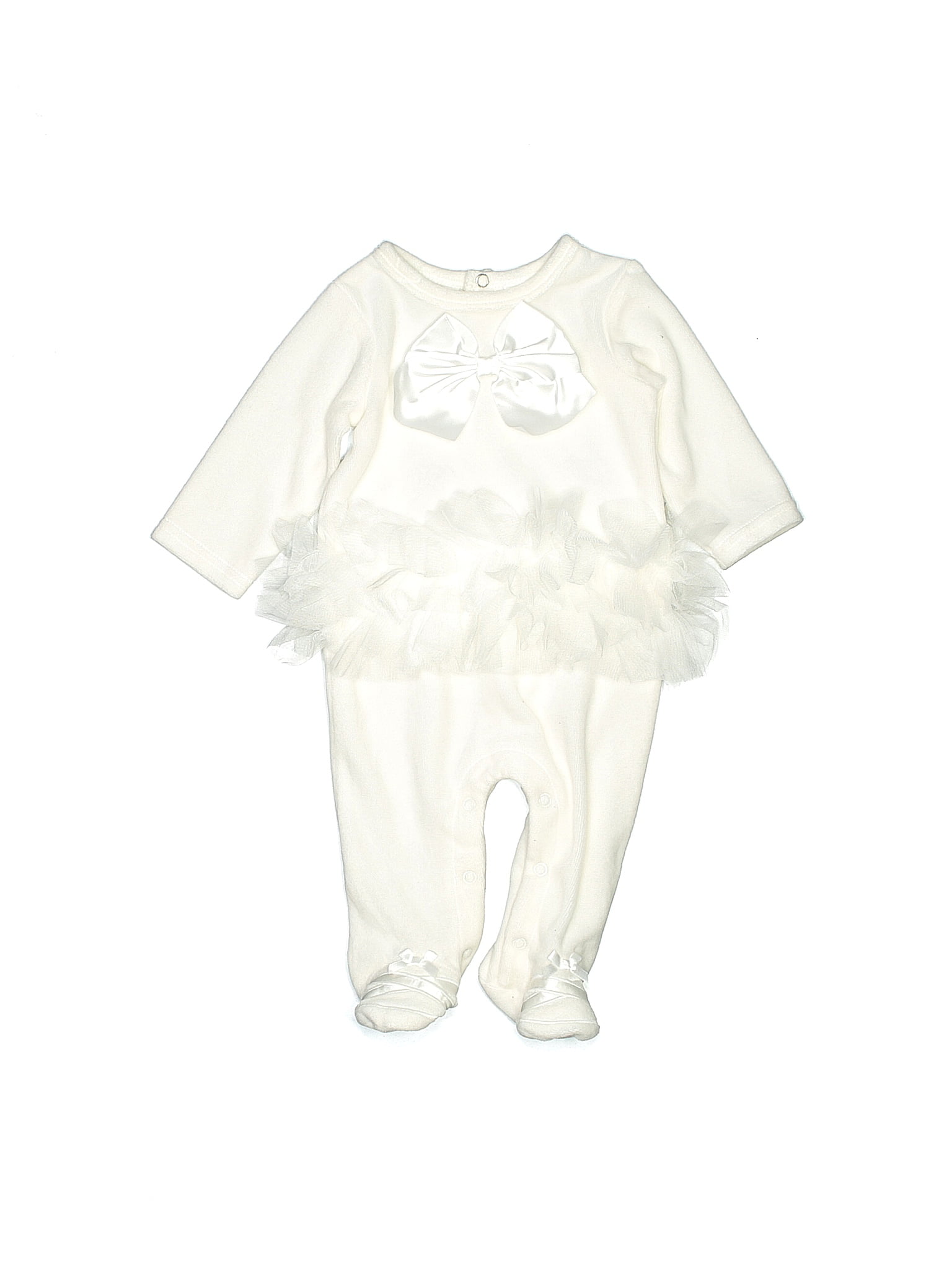 First Impressions Solid White Ivory Long Sleeve Outfit Size 0 3 Mo 51