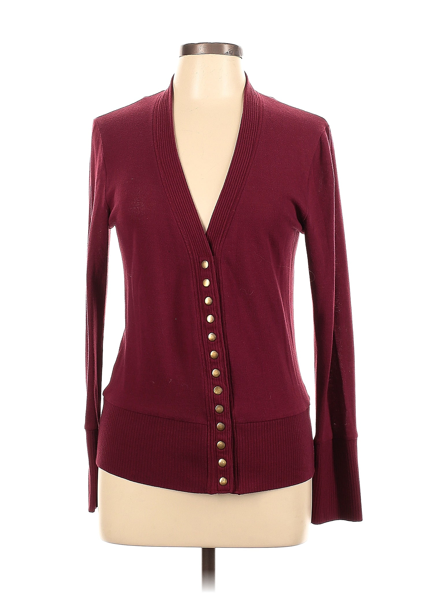 Assorted Brands Color Block Solid Red Burgundy Cardigan Size L 67