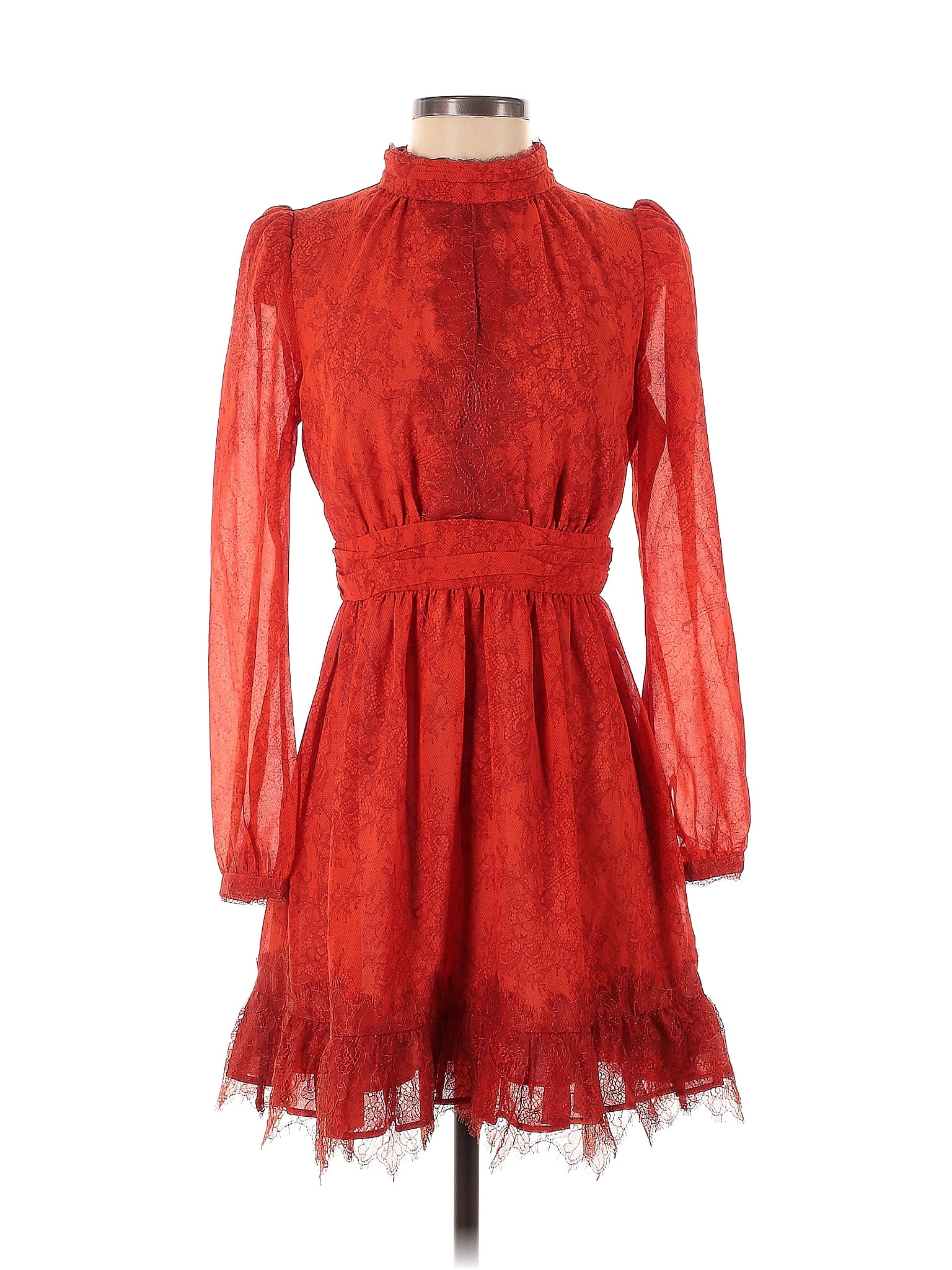 French Connection 100% Polyester Red Casual Dress Size 4 - 76% off ...
