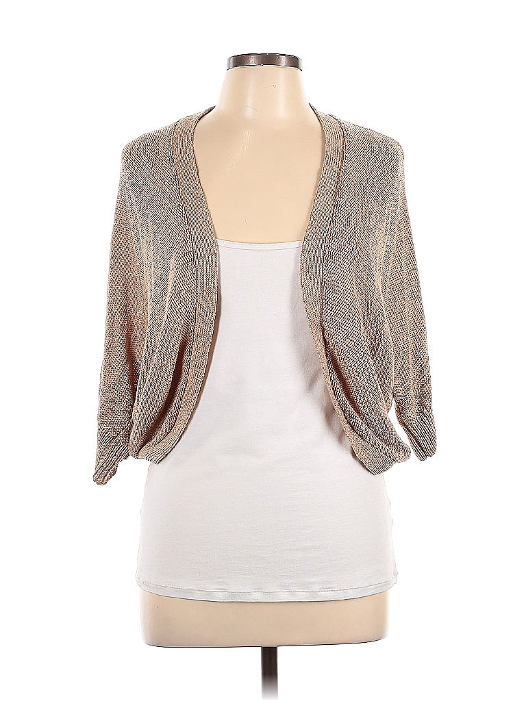 Willow Drive Color Block Solid Tan Silver Shrug Size L - 67% off | ThredUp