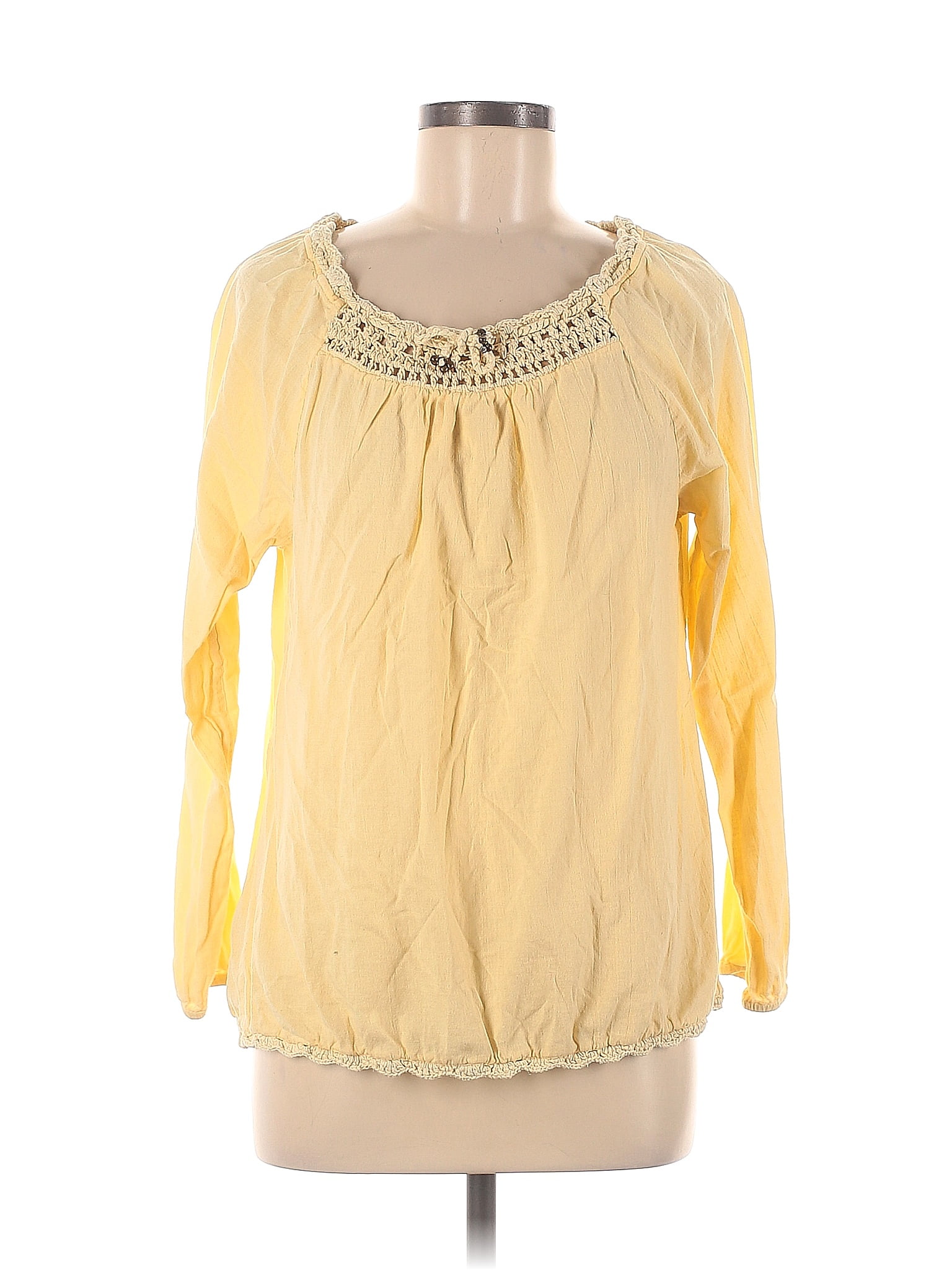 Ruff Hewn Yellow Long Sleeve Blouse Size M - 56% off | ThredUp