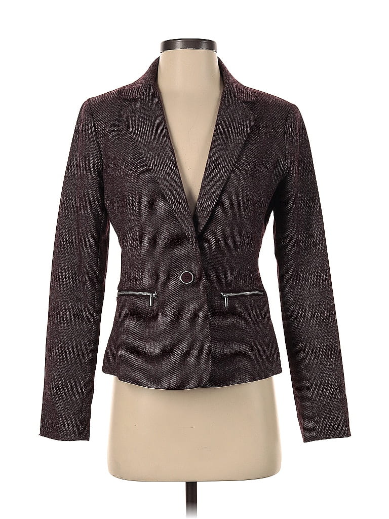 7th Avenue Design Studio New York & Company Solid Brown Burgundy Blazer ...