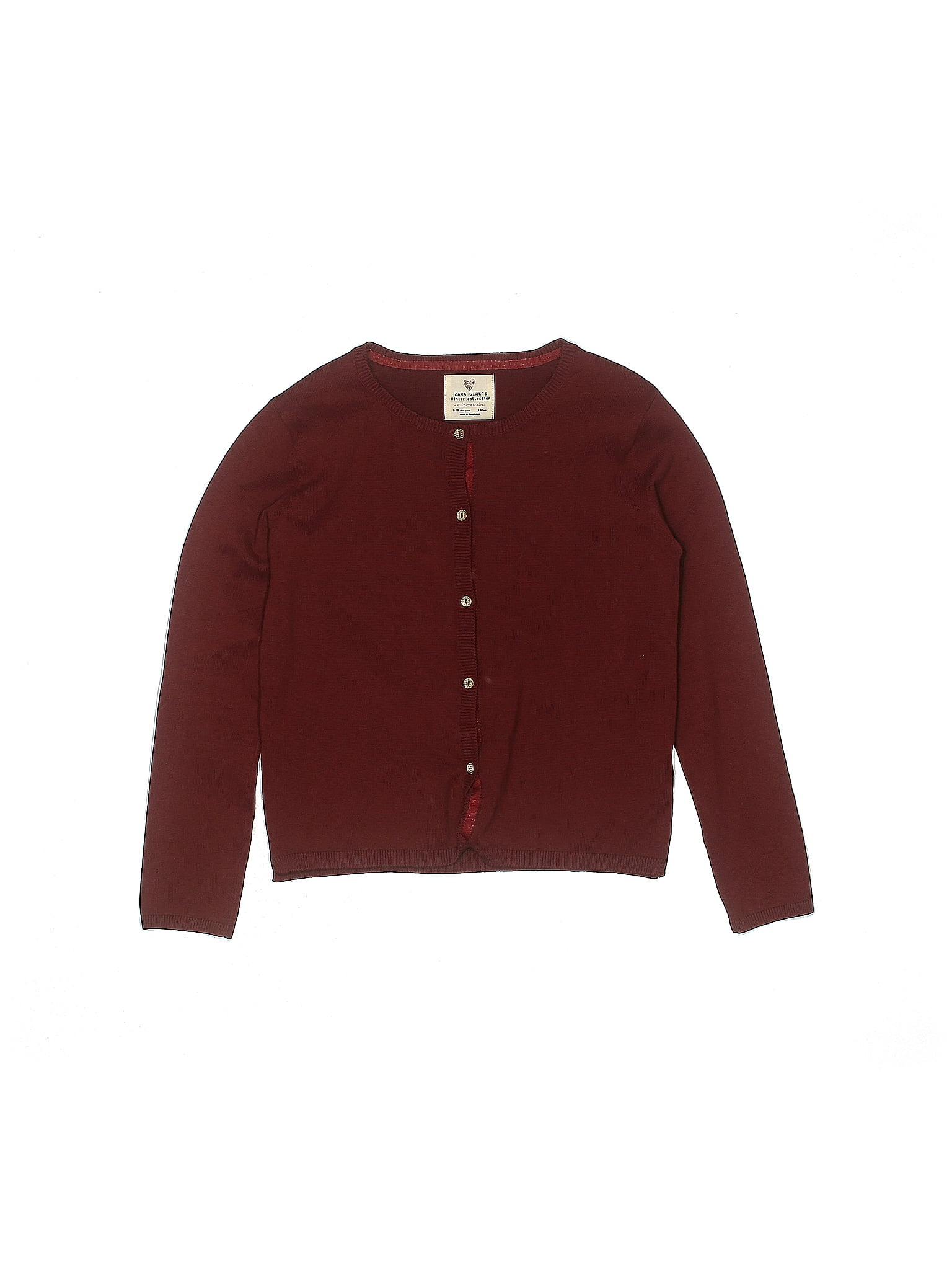 Zara Solid Maroon Burgundy Cardigan Size 9 - 10 - 55% off | ThredUp