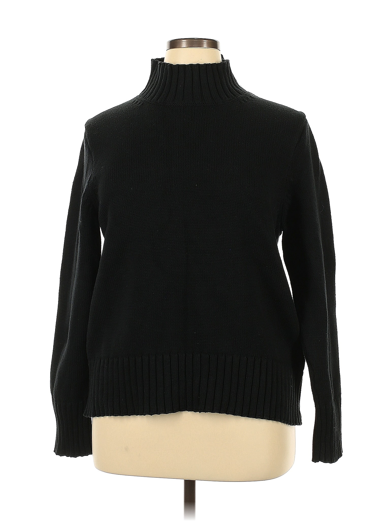 J.Crew 100% Cotton Color Block Solid Black Turtleneck Sweater Size XL - 74% off | ThredUp