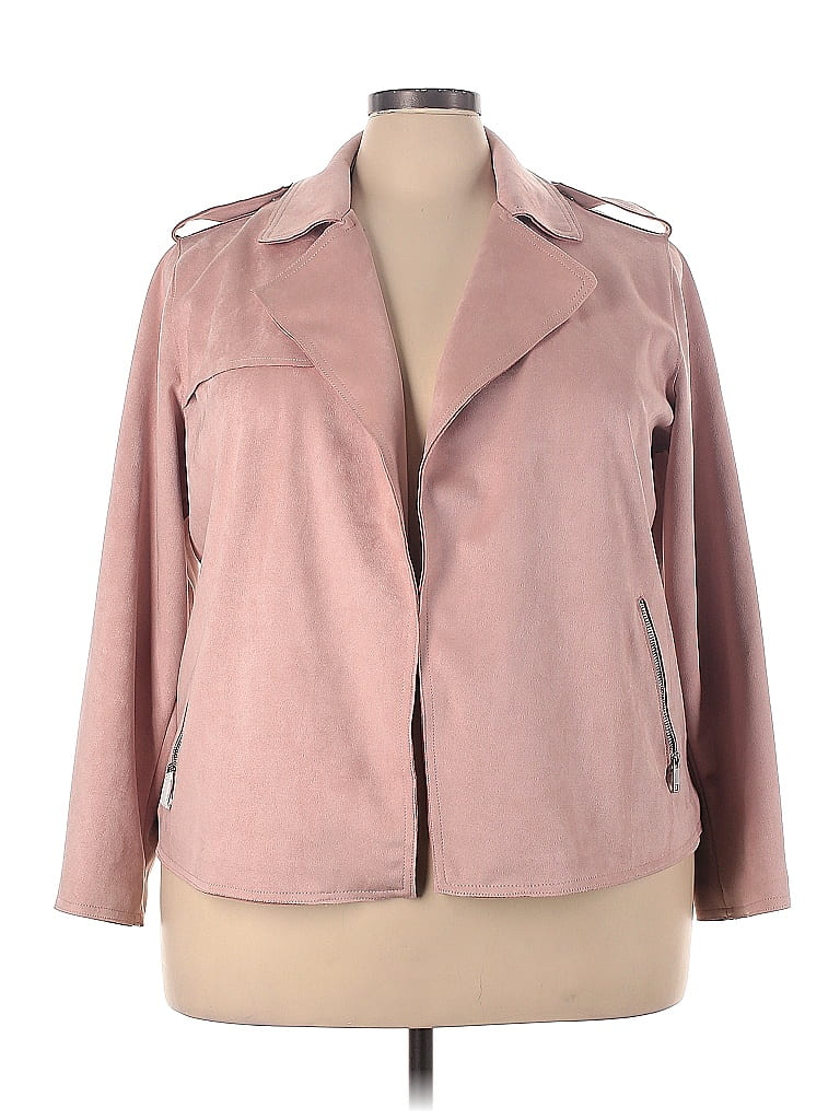 T Tahari Solid Blush Pink Jacket Size 2X (Plus) - 72% off | ThredUp