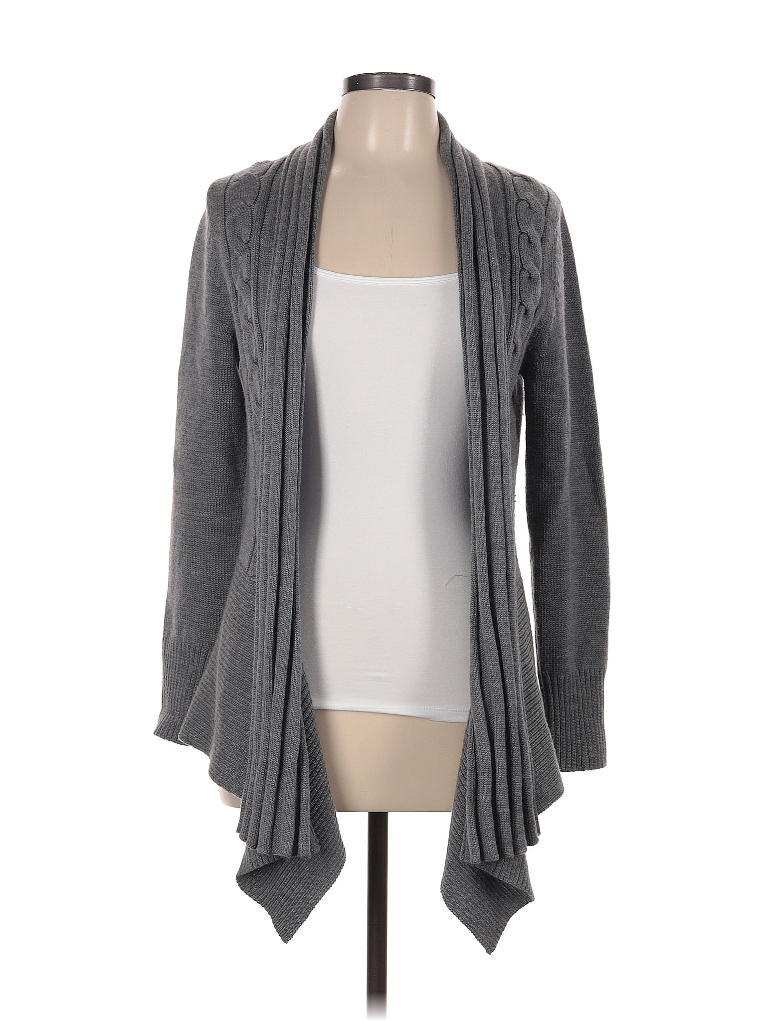 Basler 100% Wool Color Block Gray Wool Cardigan Size 38 (FR) - 67% off ...