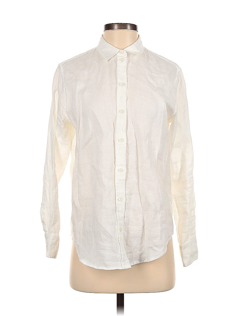 Everlane 100% Linen White Ivory Long Sleeve Button-Down Shirt Size 2 - 49% off | ThredUp