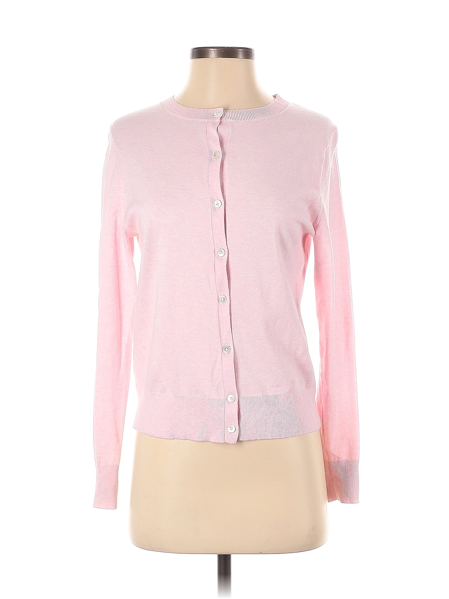 Banana Republic Color Block Solid Pink Cardigan Size S - 77% off | ThredUp