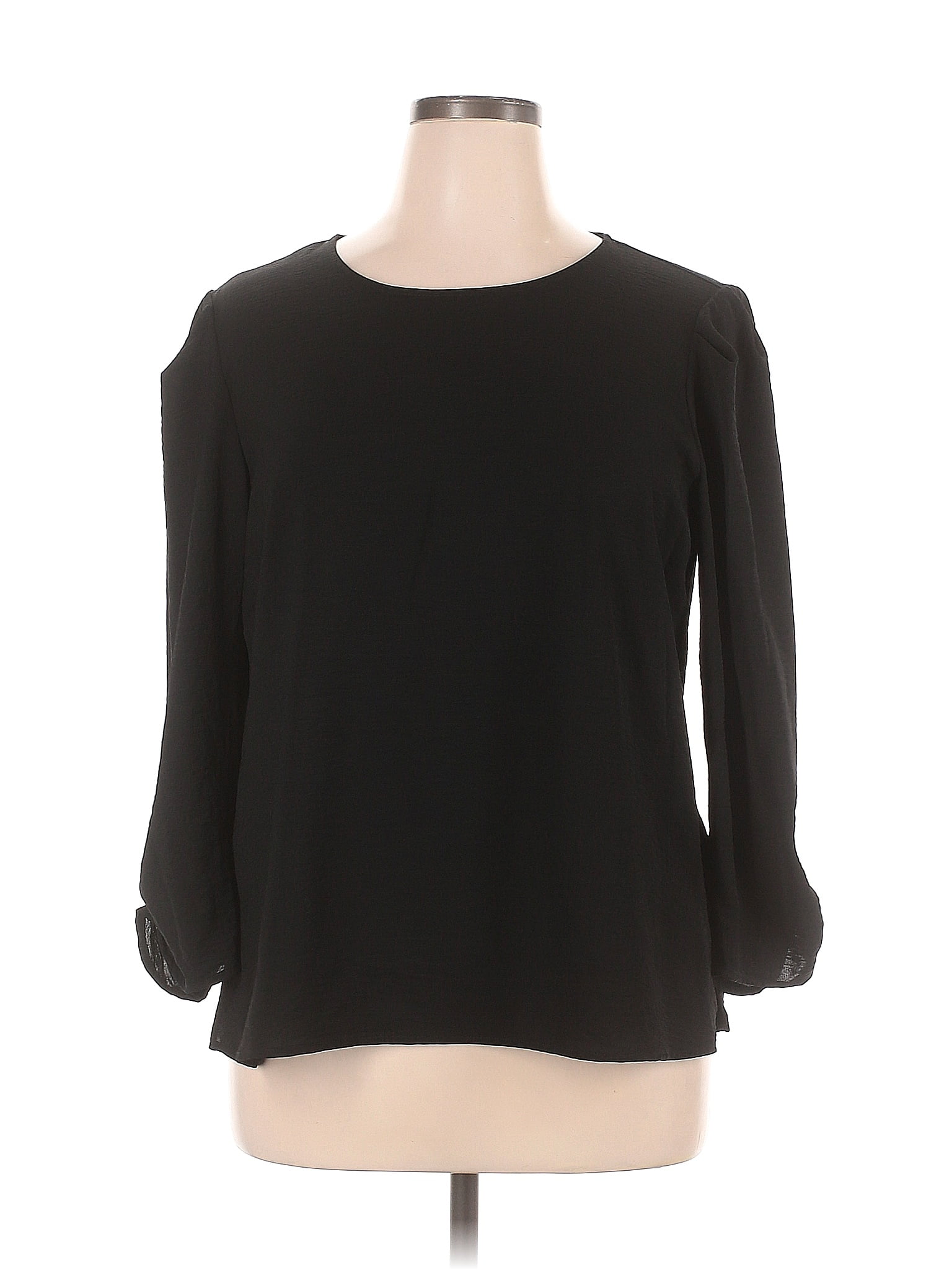 Dkny 100 Polyester Polka Dots Black Long Sleeve Blouse Size Xl 83