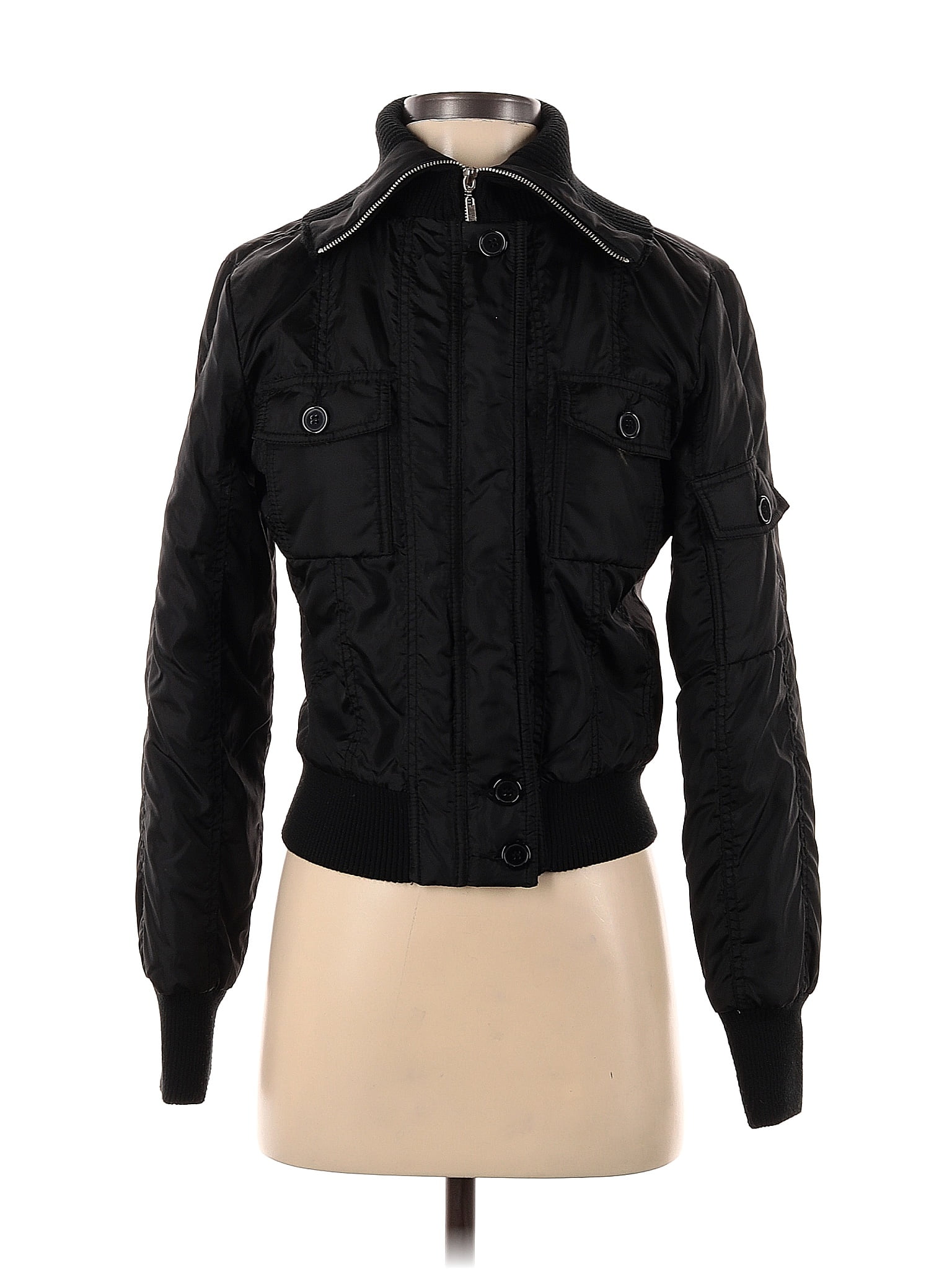 Doki Geki Solid Black Coat Size S - 59% off | ThredUp