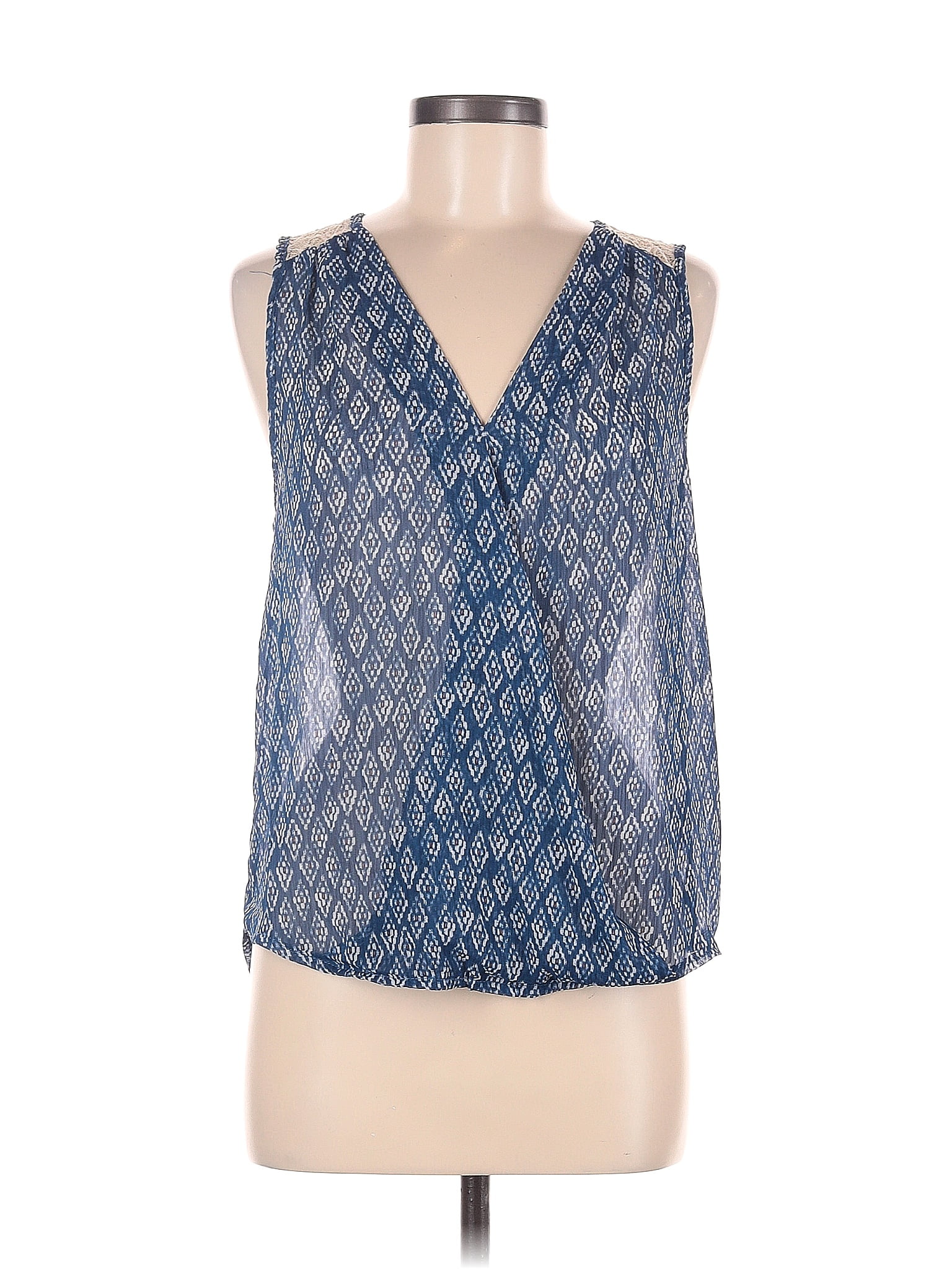 About A Girl Chevron Herringbone Chevron Multi Color Blue Sleeveless