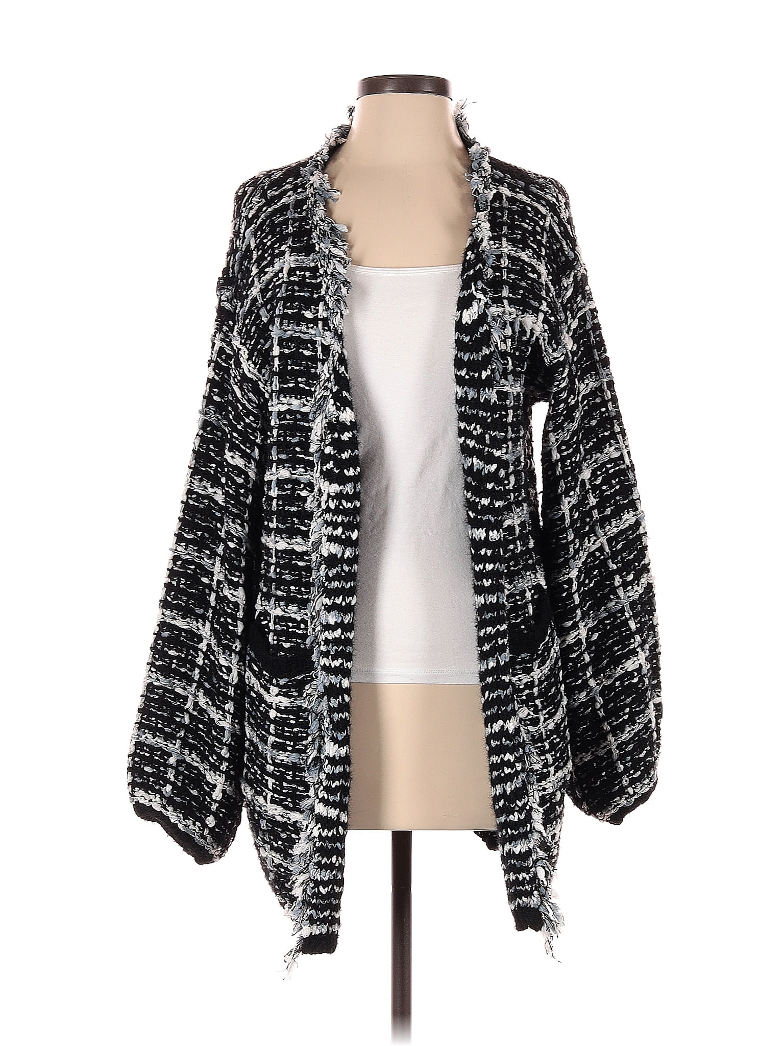 Davi & Dani Color Block Multi Color Black Cardigan Size S - 71% off ...