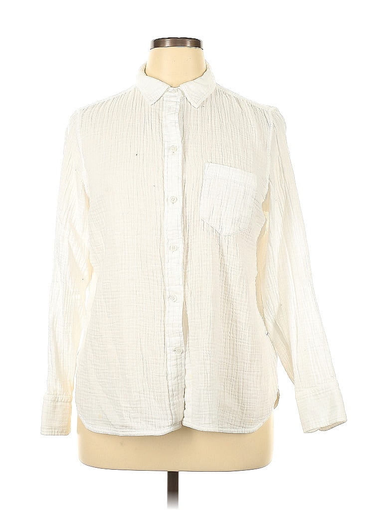 J.Crew 100% Cotton Checkered-gingham White Ivory Long Sleeve Button-Down Shirt Size 14 - 71% off ...