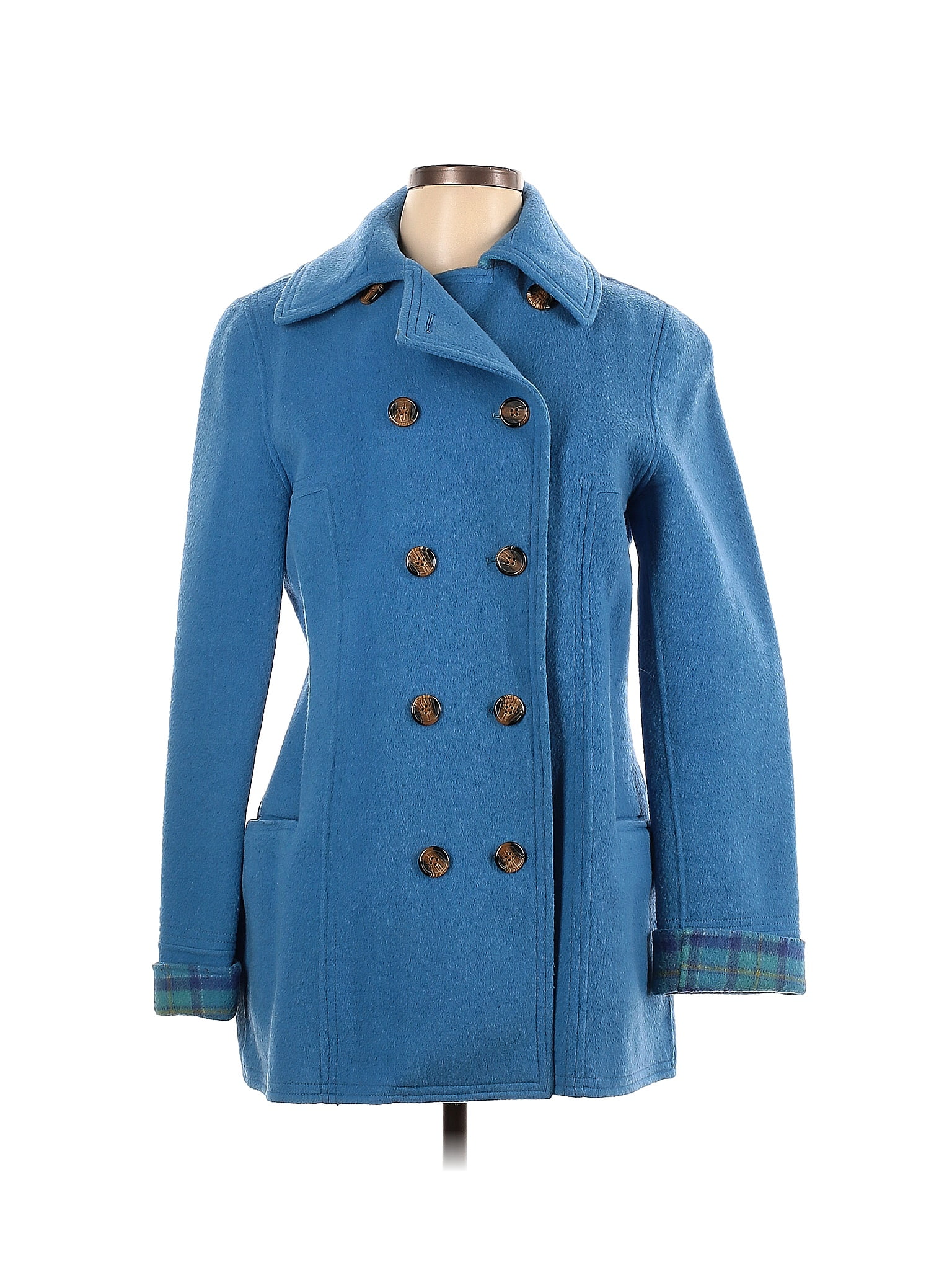 Lilly Pulitzer Solid Blue Wool Coat Size L - 69% off | ThredUp