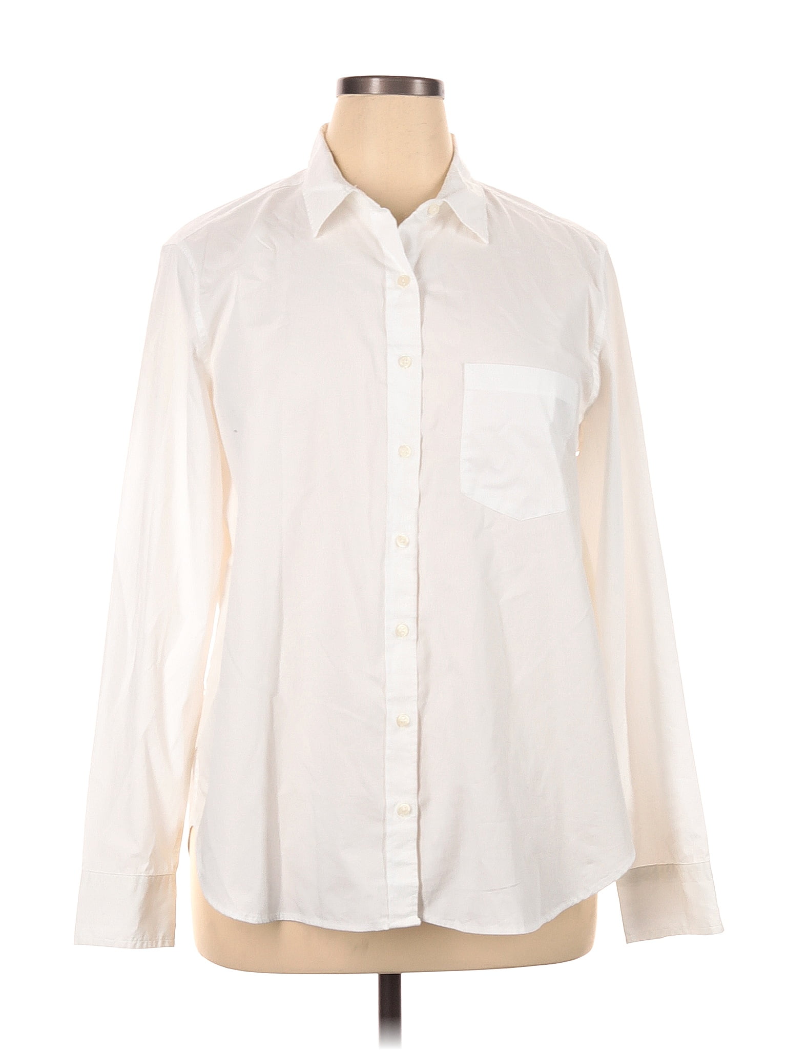 Gap 100 Cotton White Ivory Long Sleeve Button Down Shirt Size Xl 71