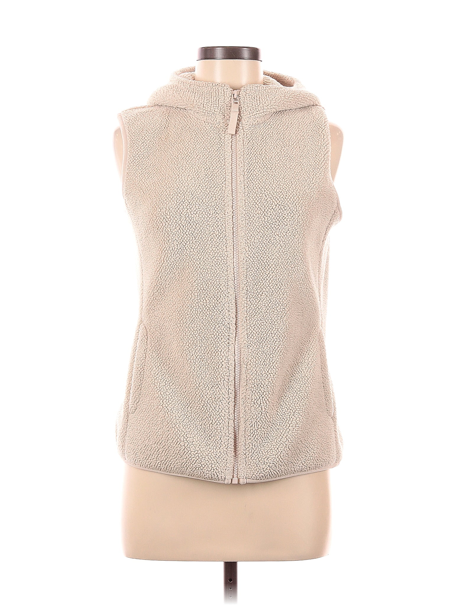 Uniqlo 100% Polyester Solid Tan Ivory Vest Size L - 54% off | ThredUp