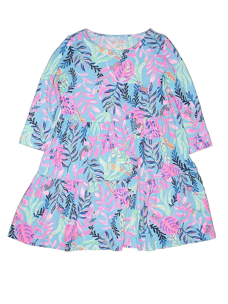 Lilly Pulitzer 100 Cotton Tropical Blue Dress Size 12 14 64 Off