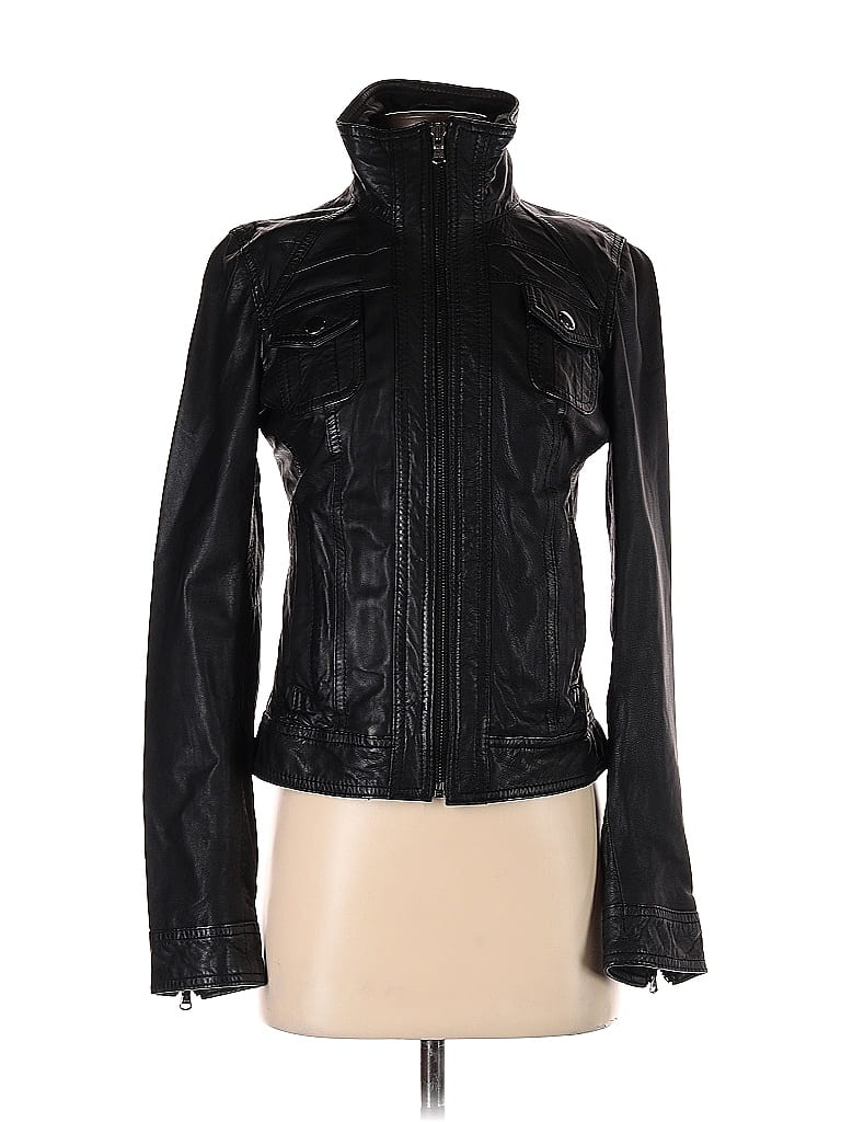 Black Rivet 100% Polyester Solid Black Leather Jacket Size XS - 69% off | ThredUp