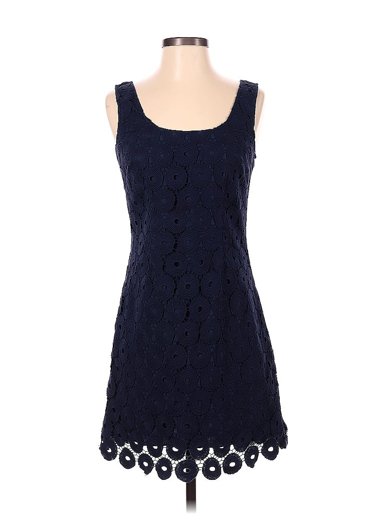 Lilly Pulitzer 100 Cotton Solid Navy Blue Casual Dress Size 0 71