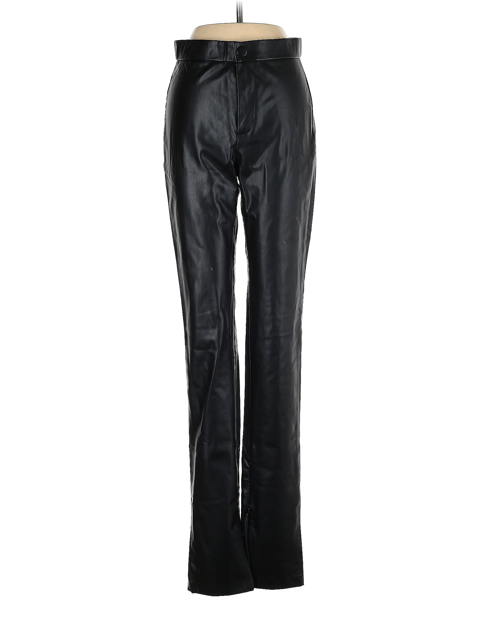 Zara 100% Polyurethane Solid Black Faux Leather Pants Size S - 45% off ...