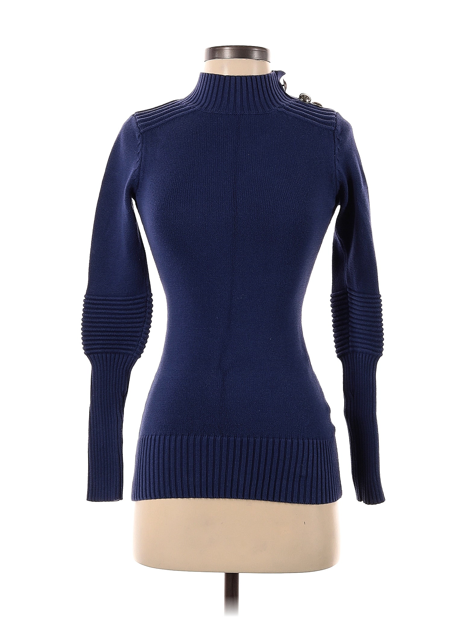 Patty Boutik Color Block Solid Blue Turtleneck Sweater Size XS - 47% ...