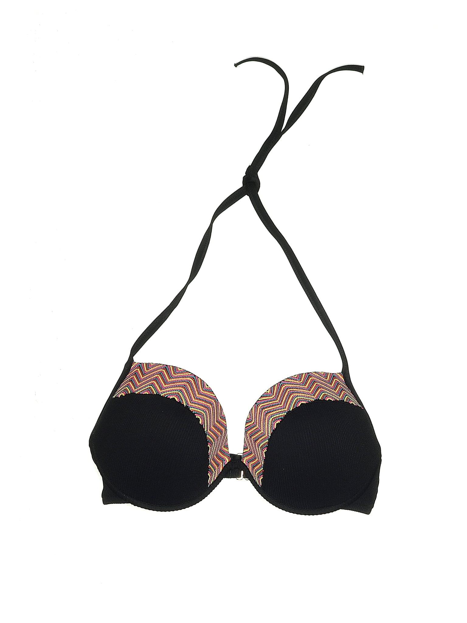 Shade And Shore Multi Color Black Swimsuit Top Size Med 34d 53 Off