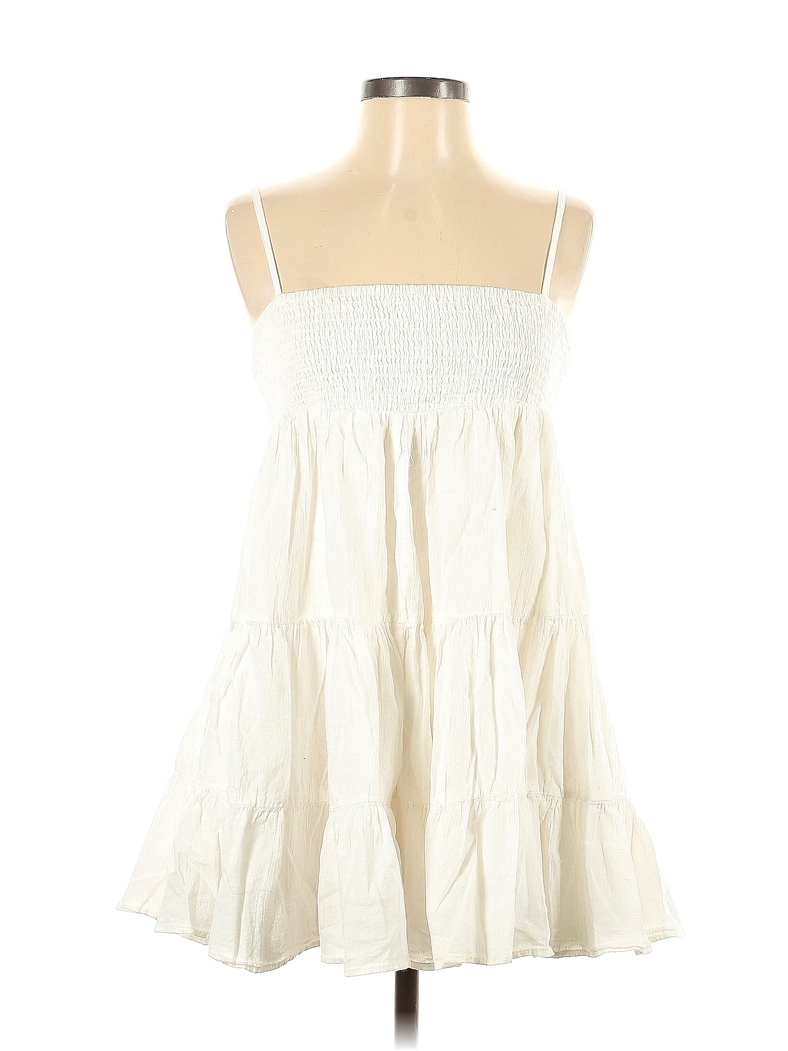 Zara 100 Cotton Solid White Ivory Casual Dress Size S 26 Off Thredup