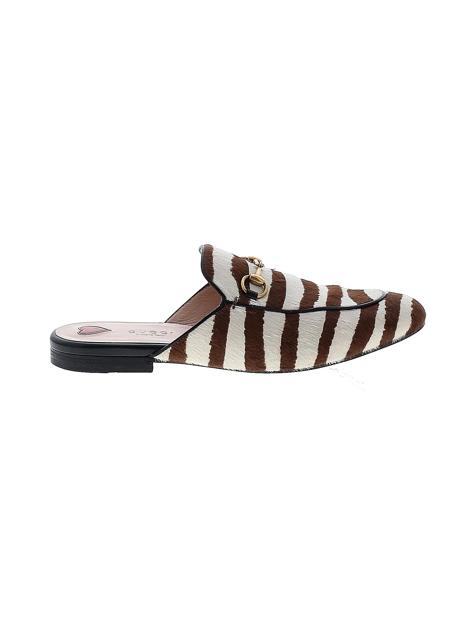 Gucci Zebra Print Multi Color Brown Princetown Ponyhair Mules Size 38 ...
